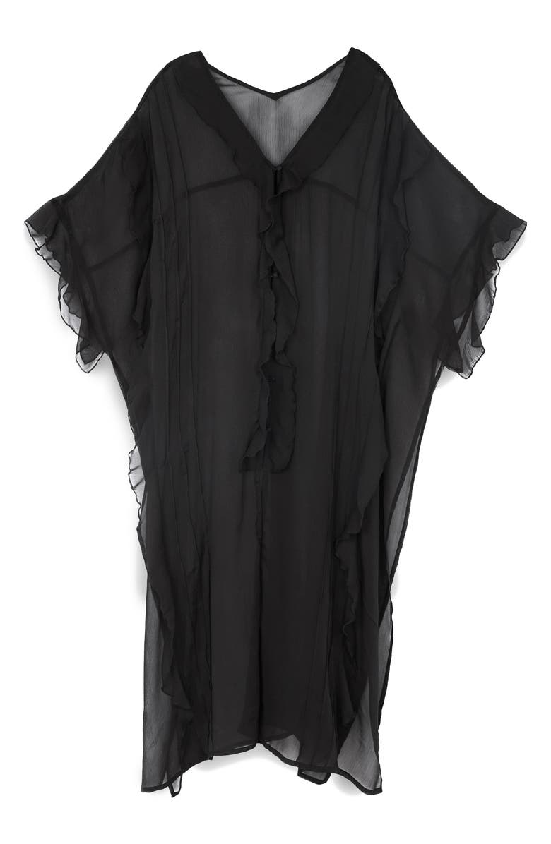 SAACHI Sheer Ruffle Cover-Up Caftan | Nordstromrack