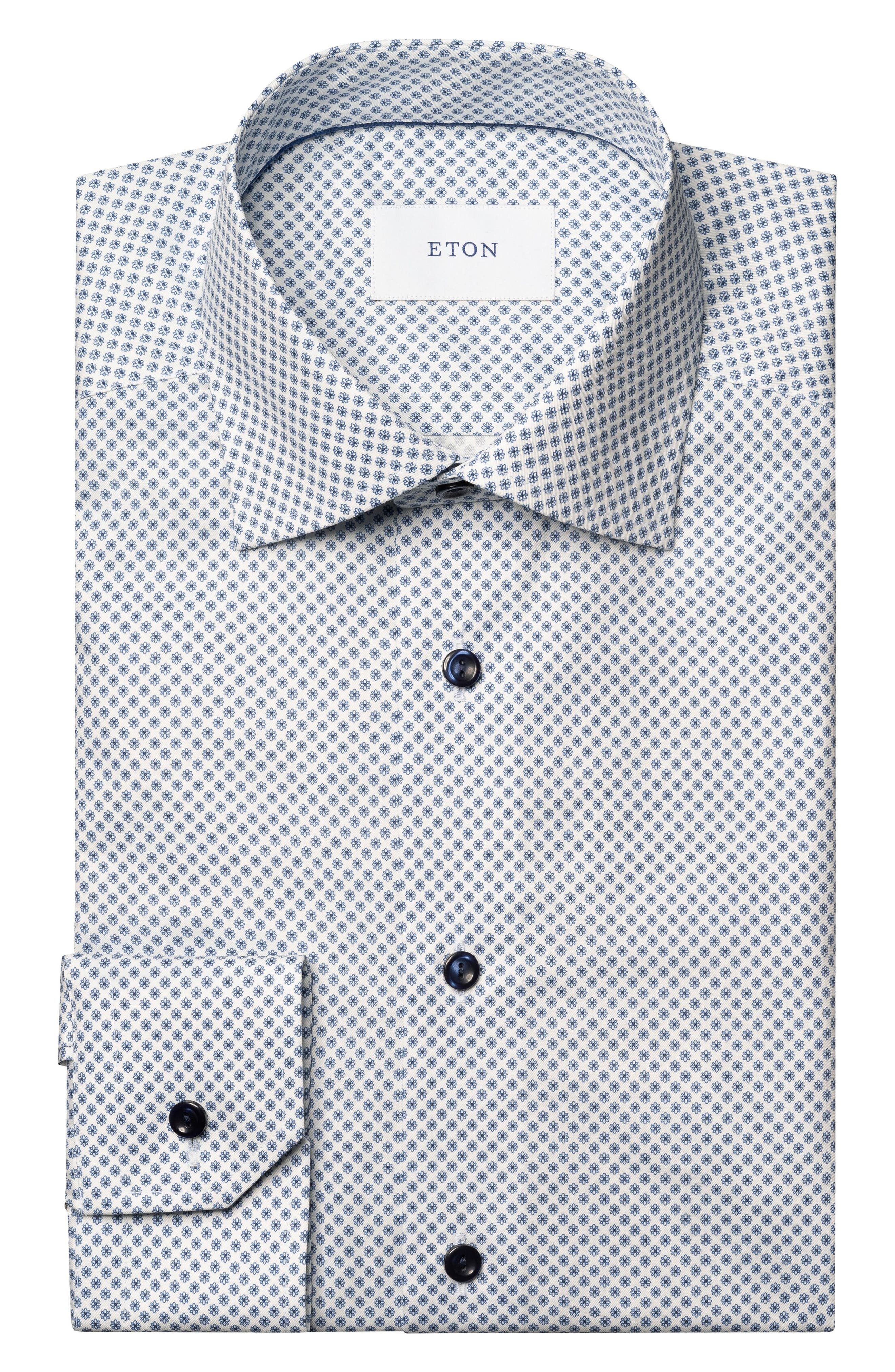 Eton Contemporary Fit Neat Floral Print Cotton Dress Shirt | Nordstromrack