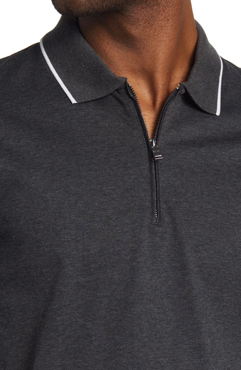 BOSS Polston Quarter Zip Cotton Polo | Nordstromrack