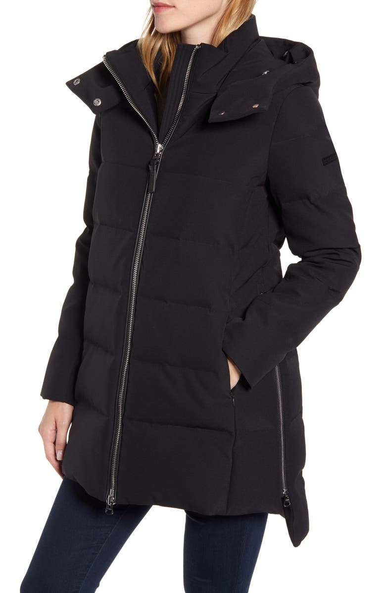 Derek Lam 10 Crosby Down Hooded Jacket with Genuine Fox Fur Trim ...