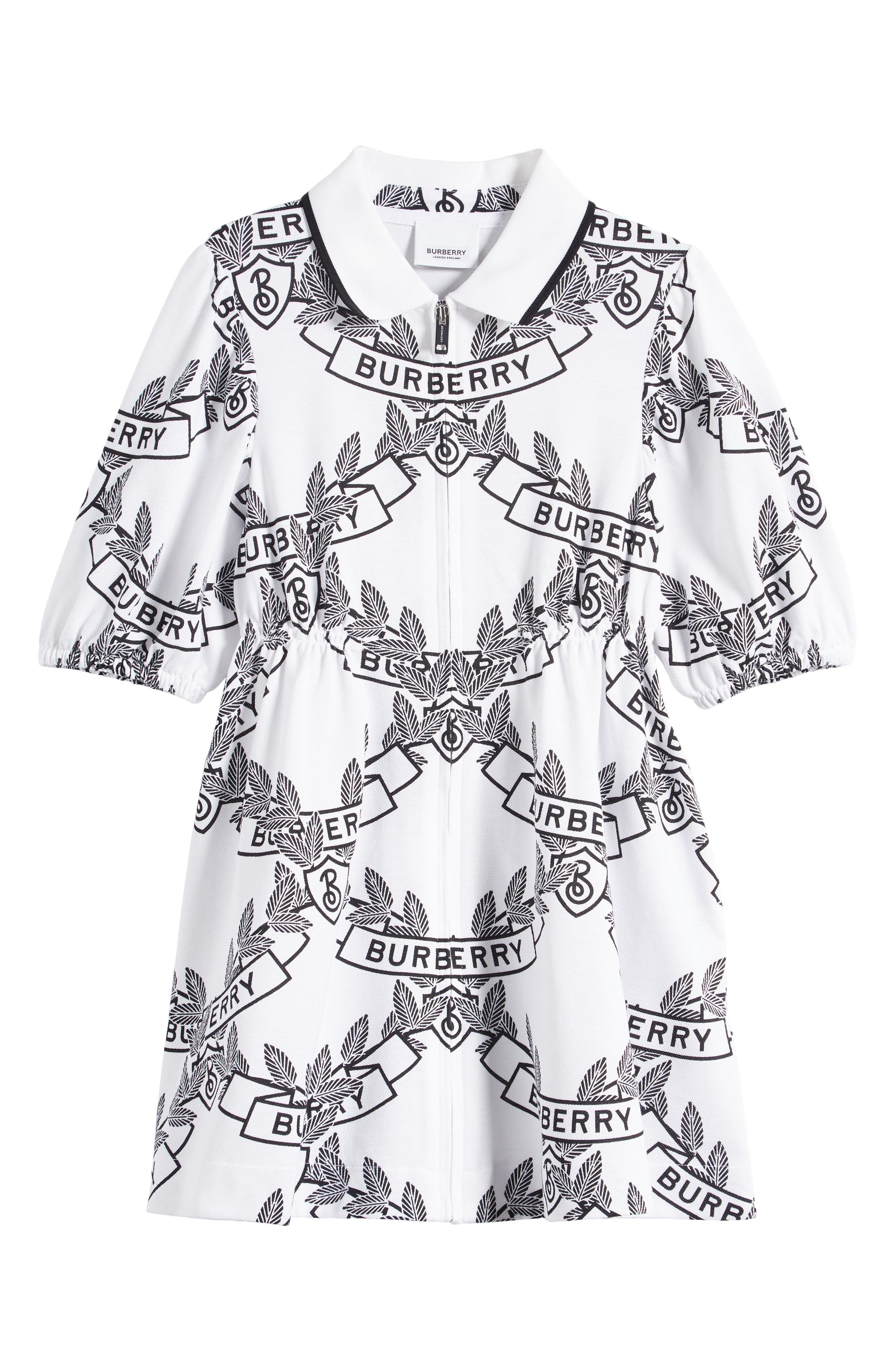 Burberry Kids' Alesea Cedar Crest Print Cotton Piqué Dress | Nordstrom