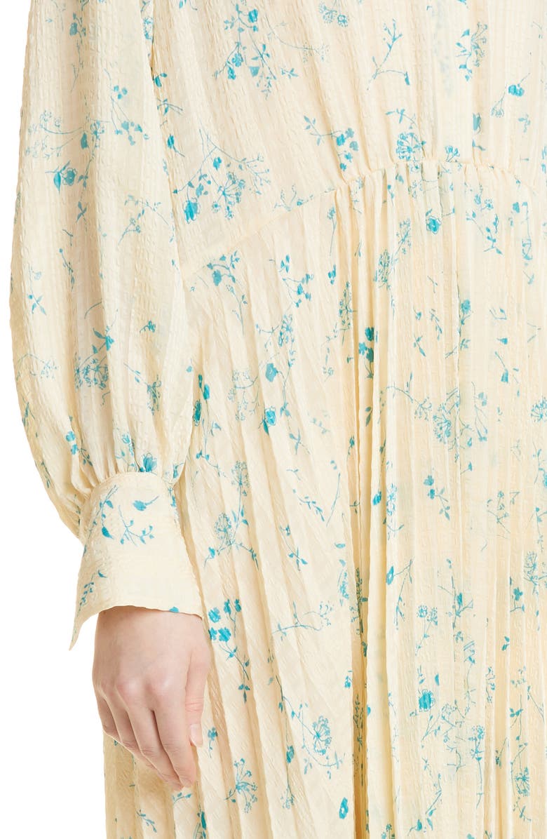 Samsøe Samsøe Dorothea Floral Pleated Long Sleeve Shift Dress ...