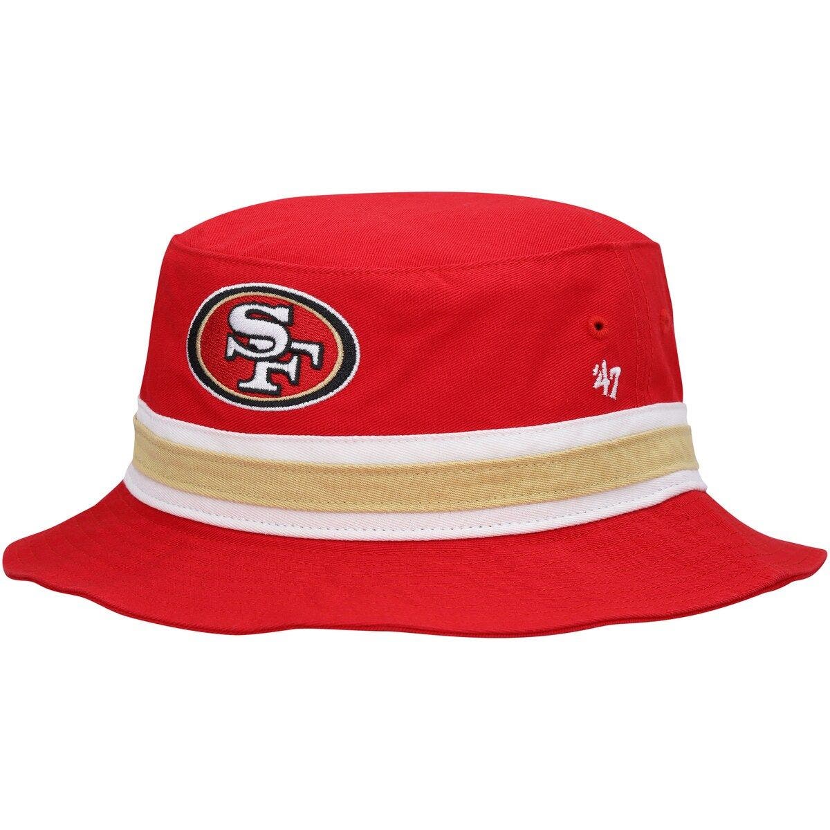 '47 Men's '47 Scarlet San Francisco 49ers Striped Team Bucket Hat ...