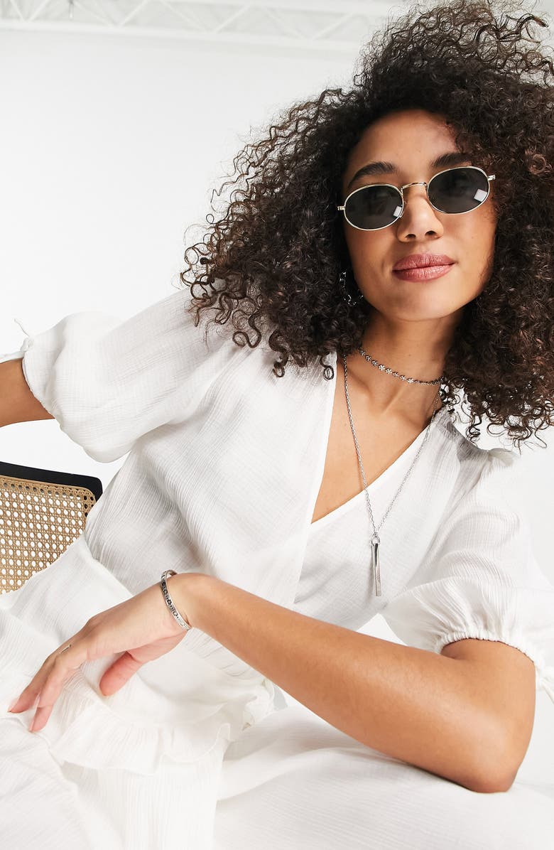 Topshop Crinkle Texture Wrap Front Dress | Nordstromrack