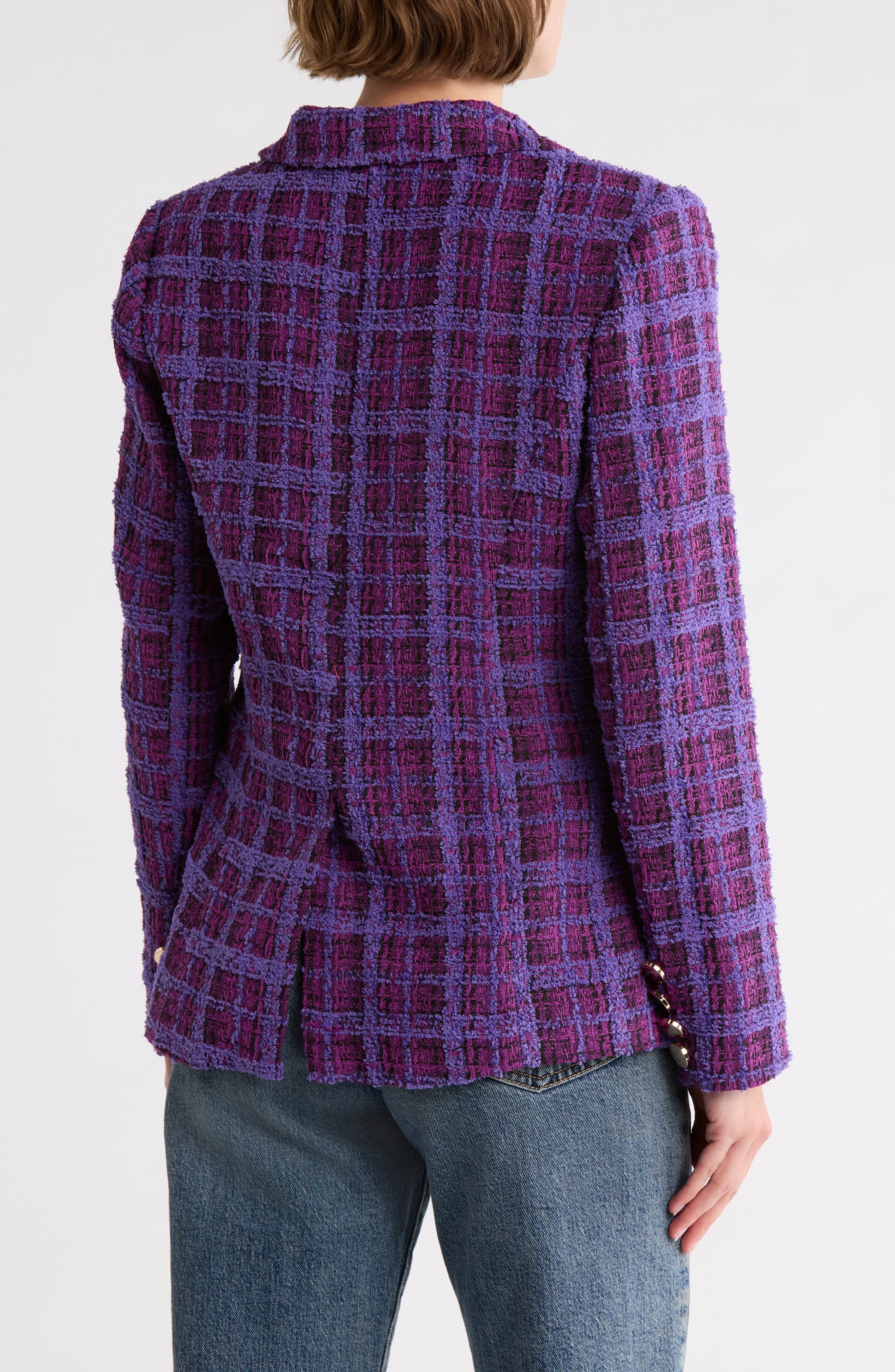 AREA STARS Ana Plaid Tweed Blazer | Nordstromrack