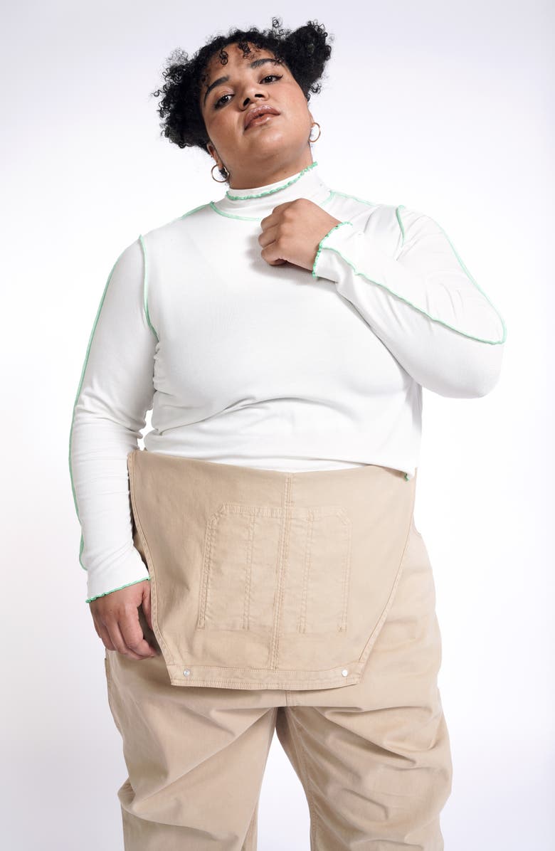 BP. + Wildfang Mock Neck Long Sleeve Crop Top | Nordstromrack