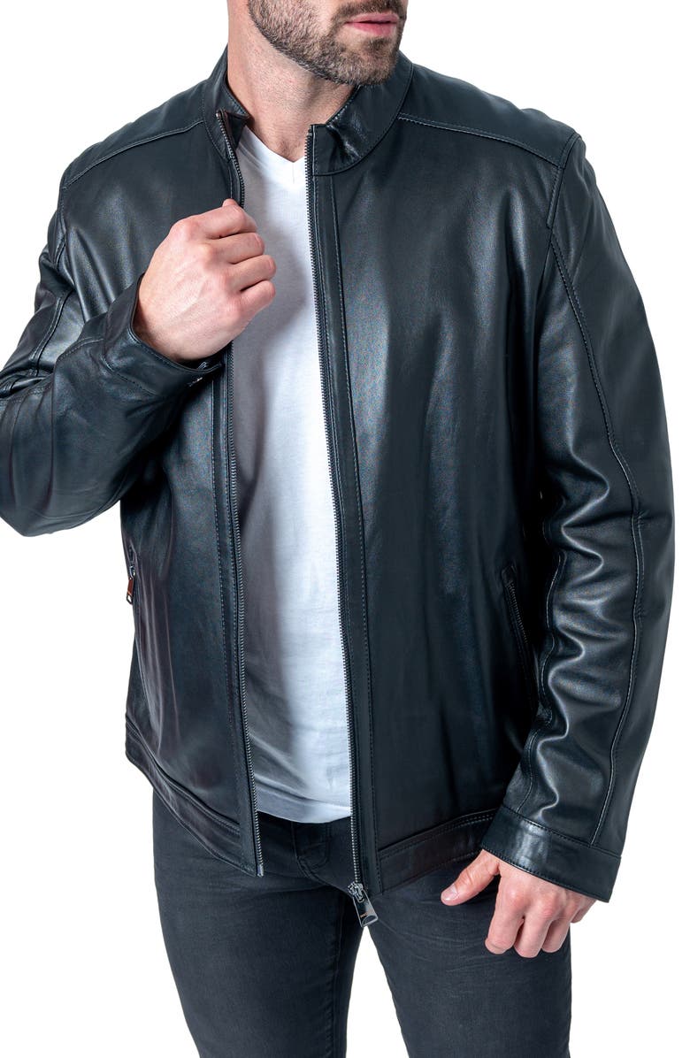 Maceoo Smooth Black Leather Jacket | Nordstromrack