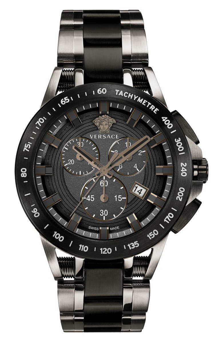 Versace Men's Sport Tech Stainless Steel Bracelet Watch, 45mm ...