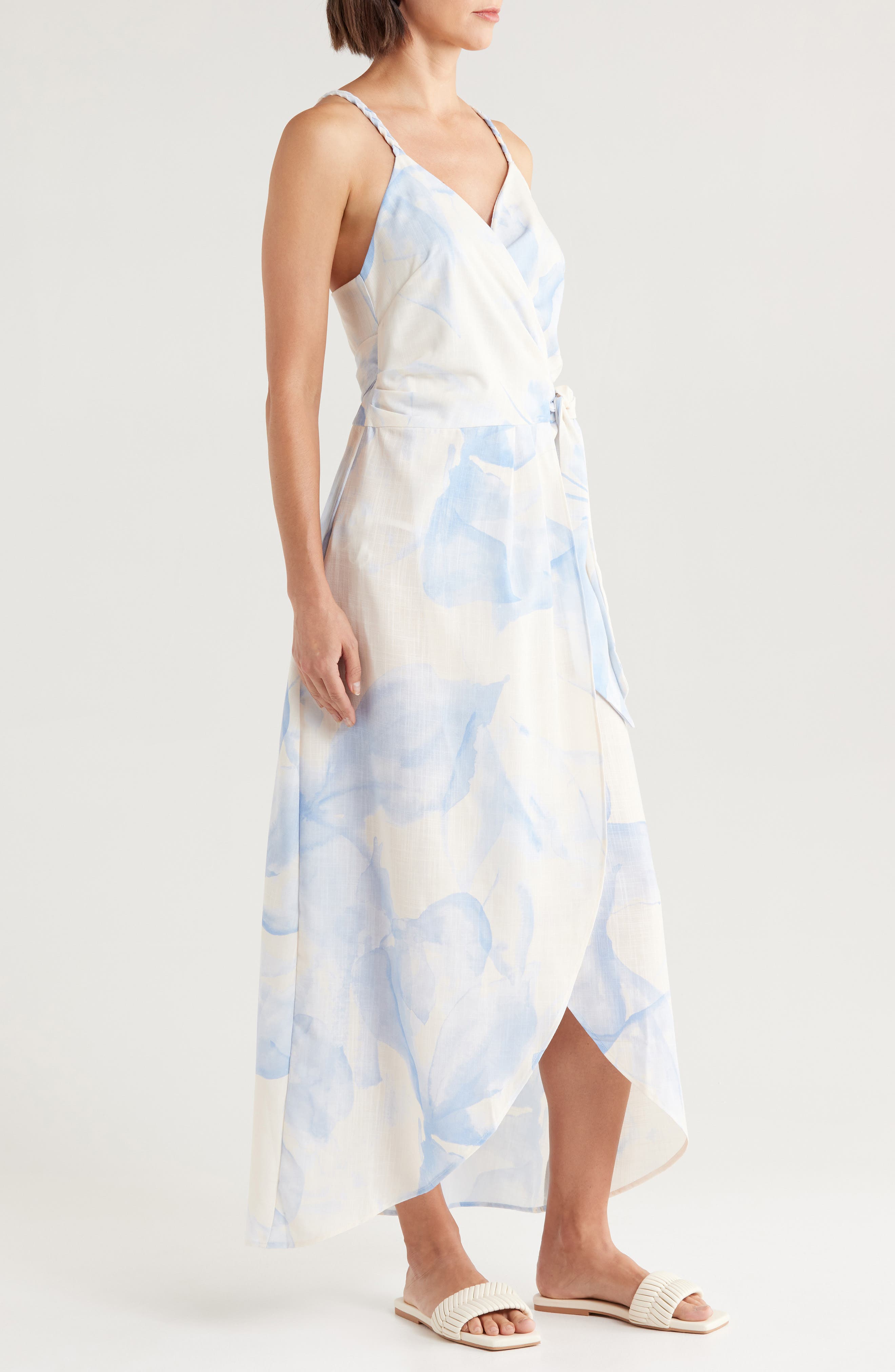 BOAMAR Vera Floral Print Faux Wrap Cover-Up Dress | Nordstrom