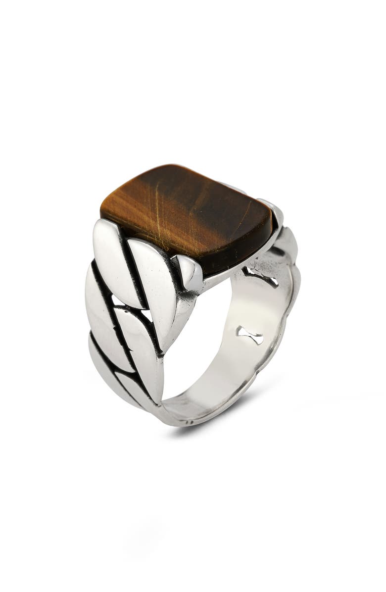 Yield of Men Sterling Silver Tiger's Eye Signet Ring | Nordstromrack