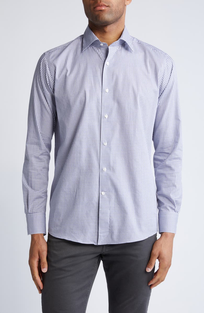 Peter Millar Renato Microcheck Button-Up Shirt | Nordstrom