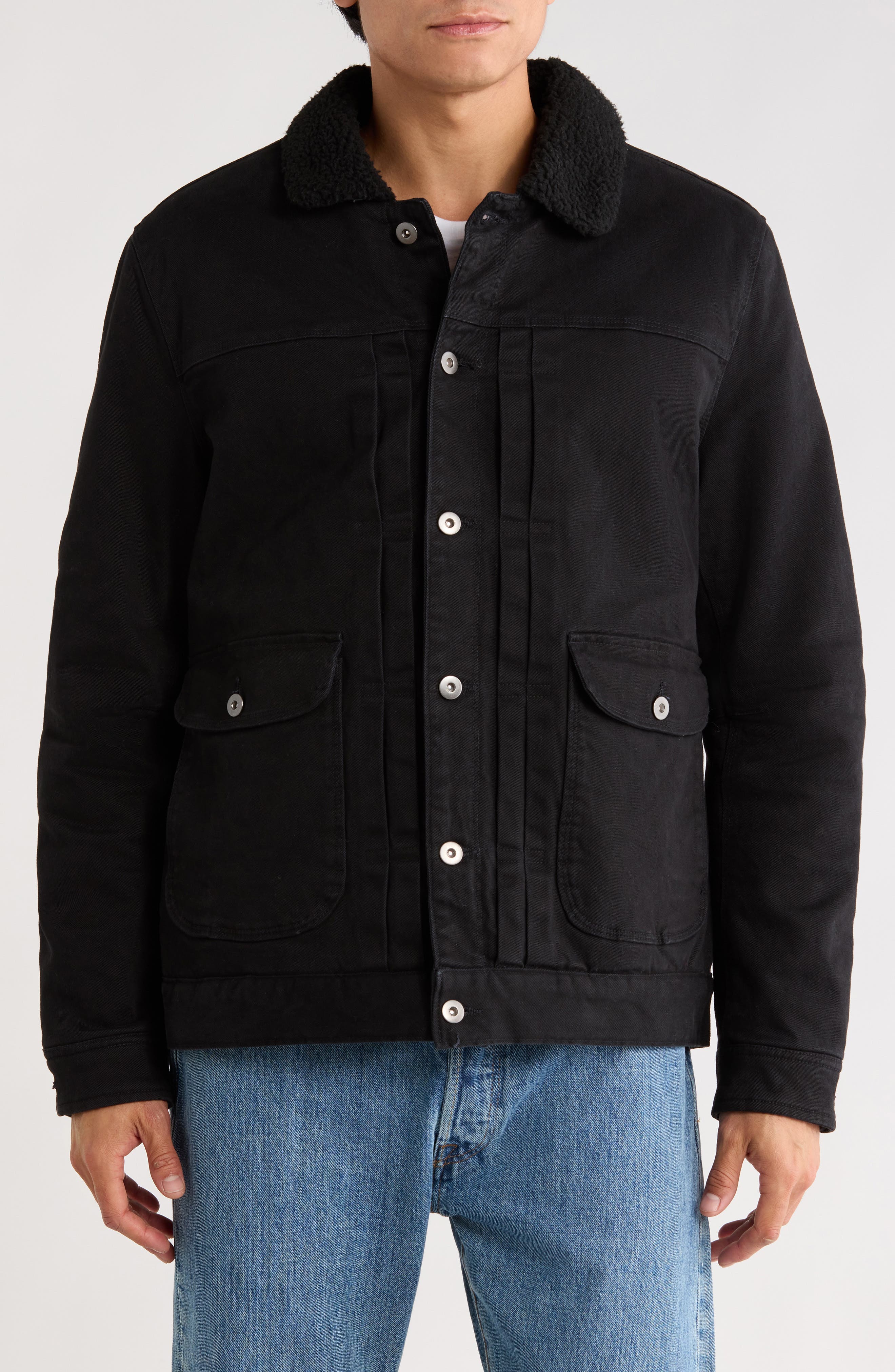BP. Fleece Lined Cotton Twill Ledger Jacket | Nordstrom