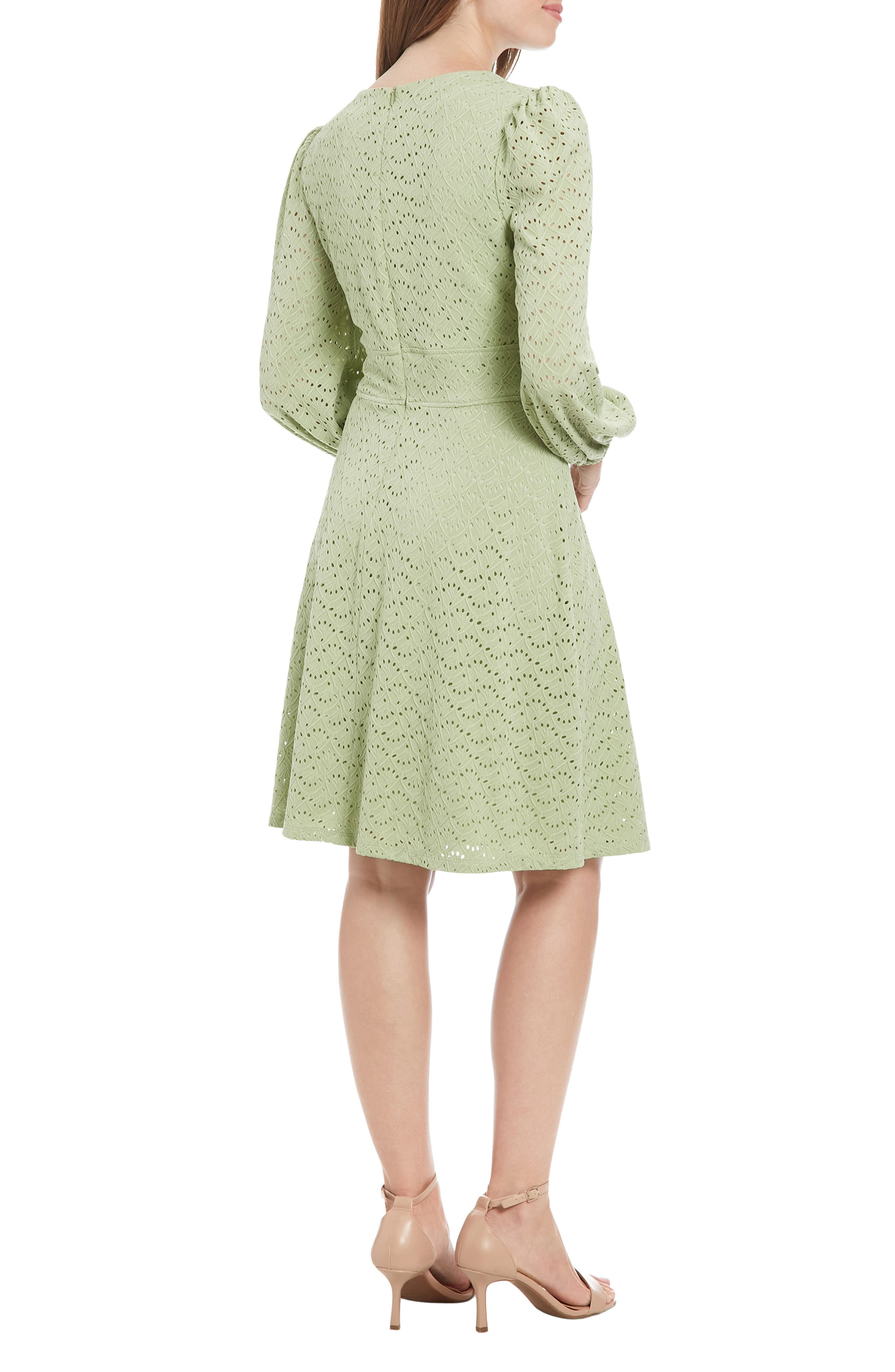 London Times Eyelet Long Sleeve Dress | Nordstromrack