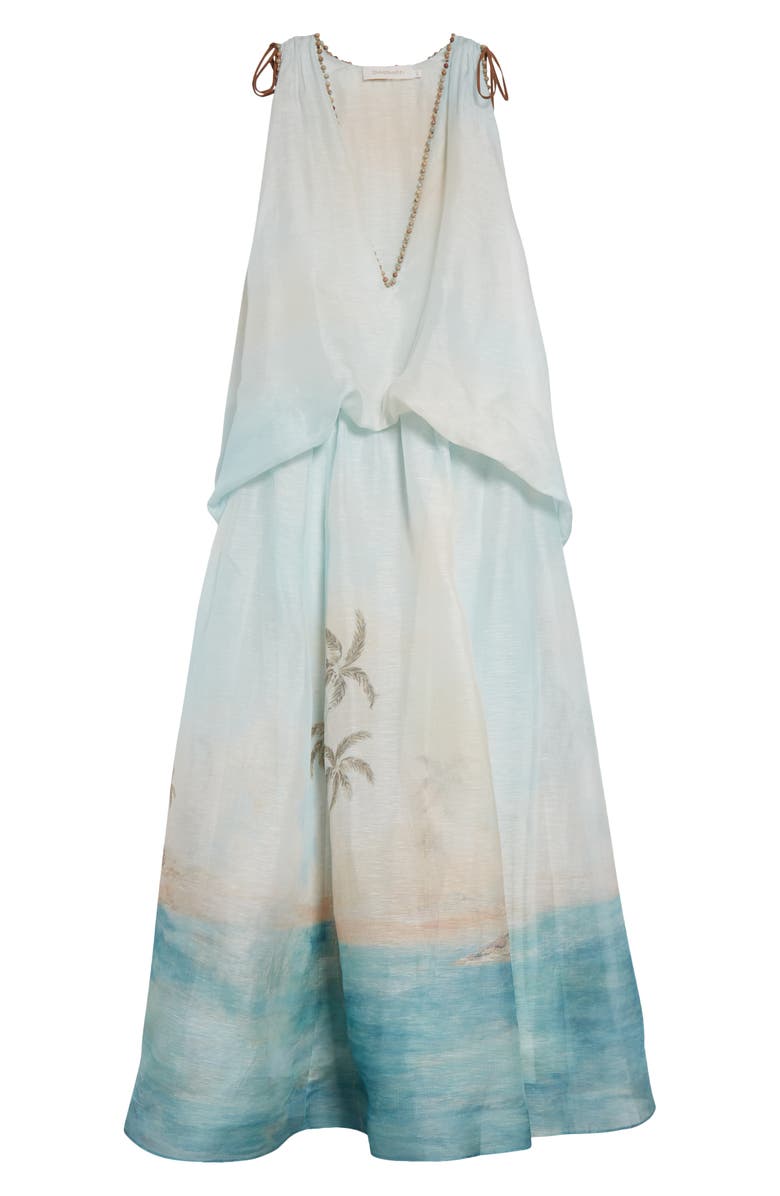 Zimmermann Seascape Print Organza Plunge Gown | Nordstromrack