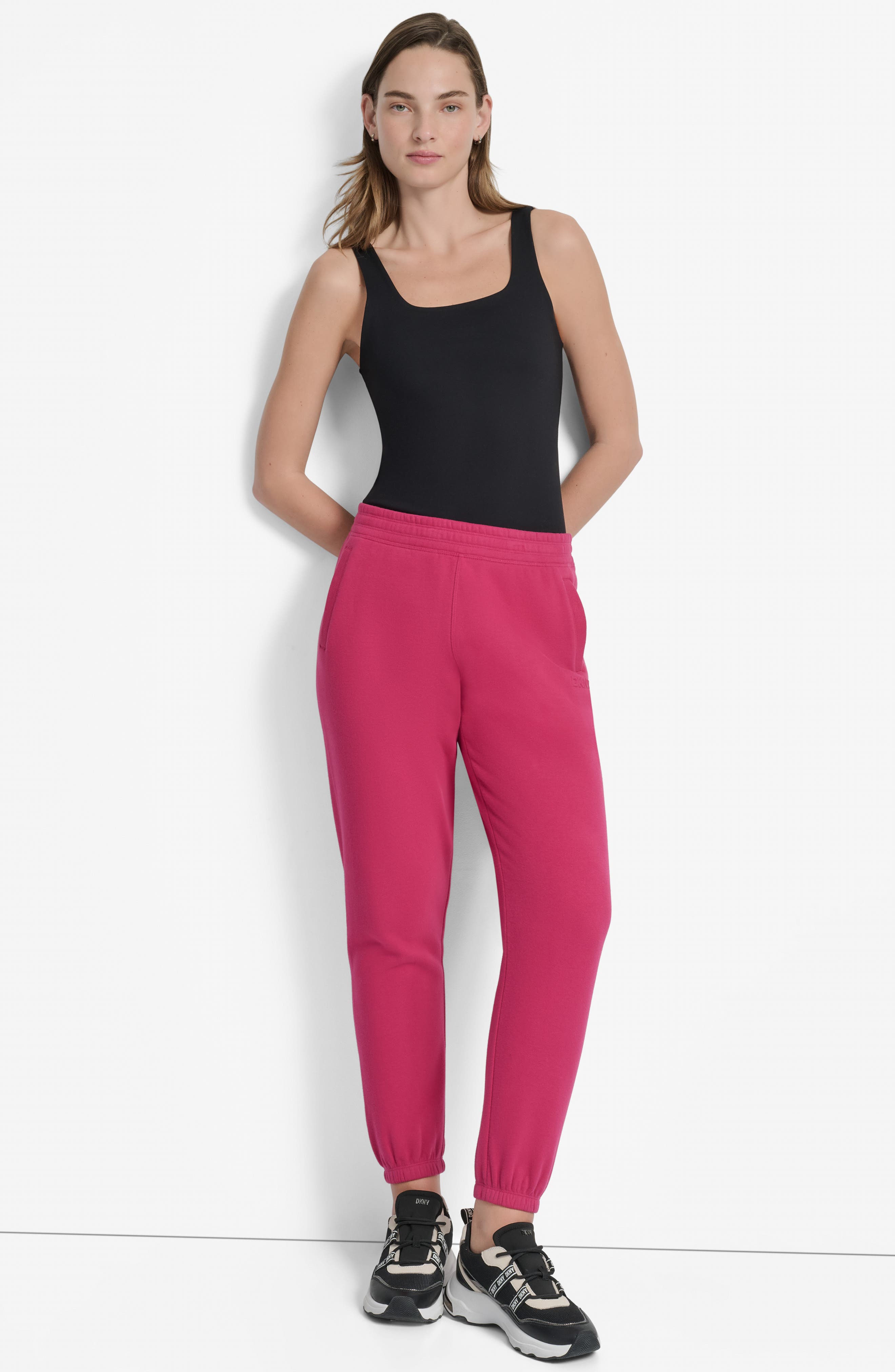 DKNY Logo High Waist Relaxed Joggers | Nordstromrack