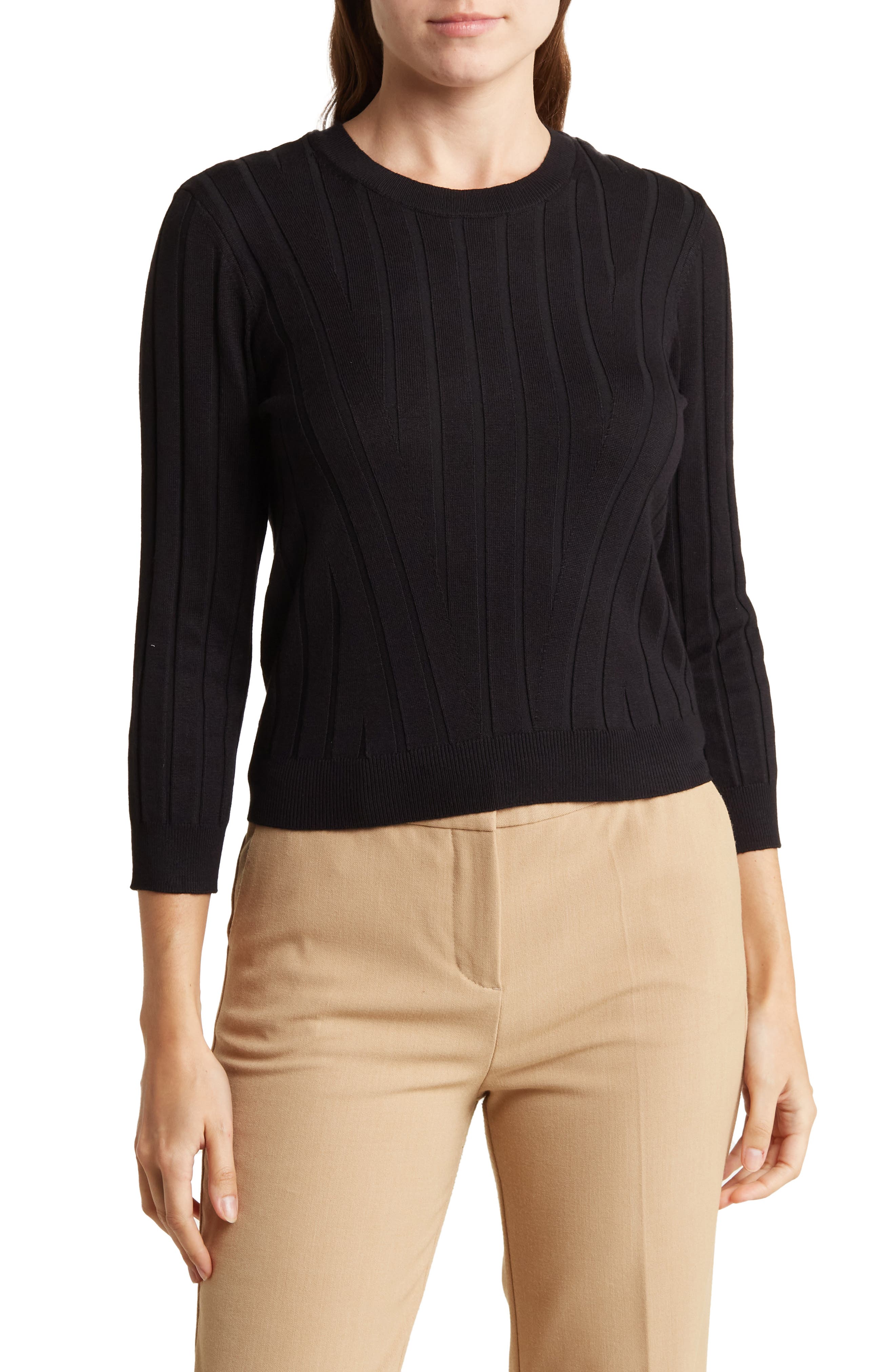 RACHEL Rachel Roy Fitted Ribbed Sweater | Nordstromrack
