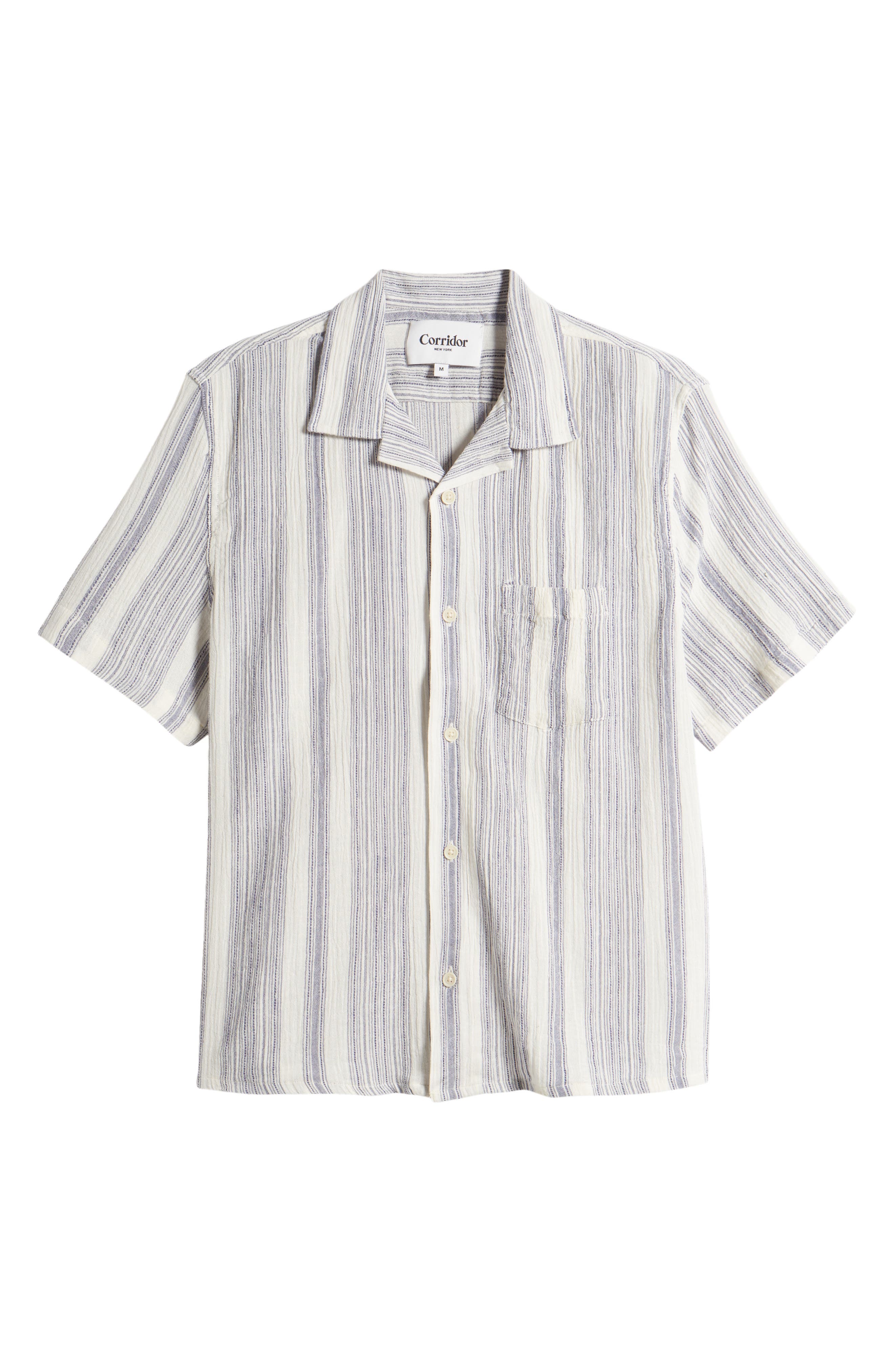 Corridor Tallis Stripe Cotton Blend Camp Shirt | Nordstromrack