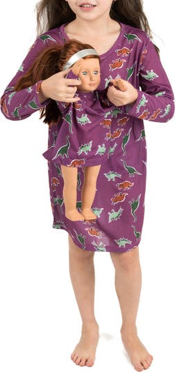 Leveret Kids' Dinosaur Nightgown & Matching Doll Nightgown Set ...