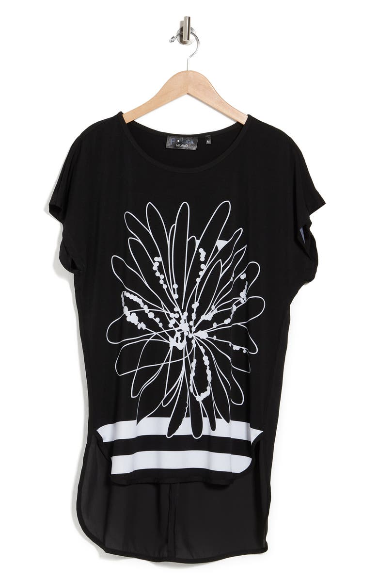 PATRIZIA LUCA Graphic Print Chiffon Tunic | Nordstromrack