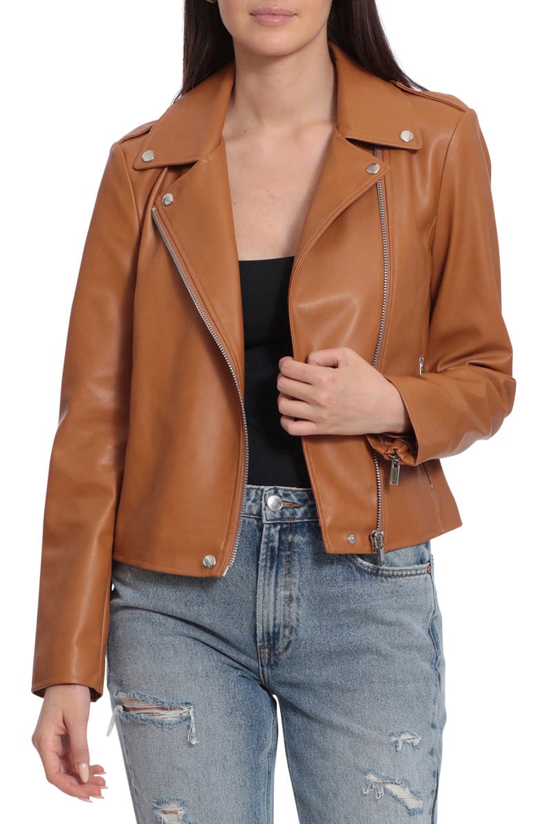 Avec Les Filles Faux Leather Crop Biker Jacket | Nordstromrack