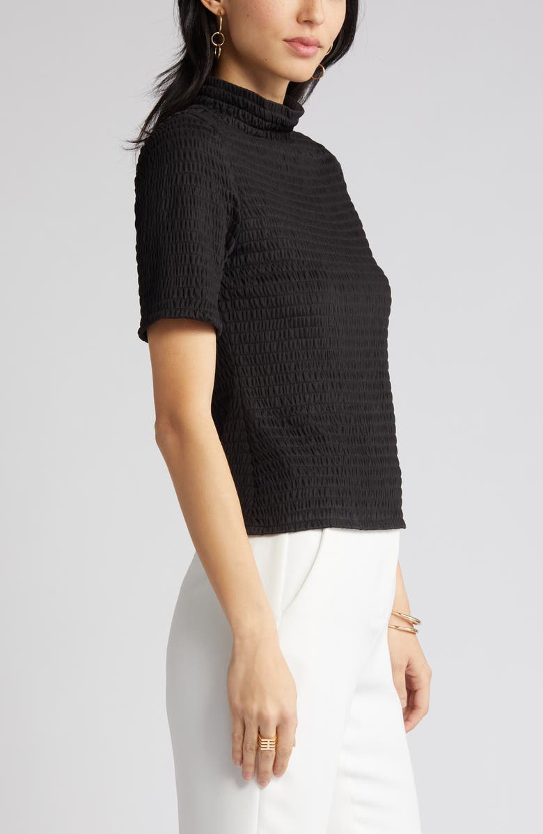 Halogen® Smocked Mock Neck T-Shirt | Nordstromrack
