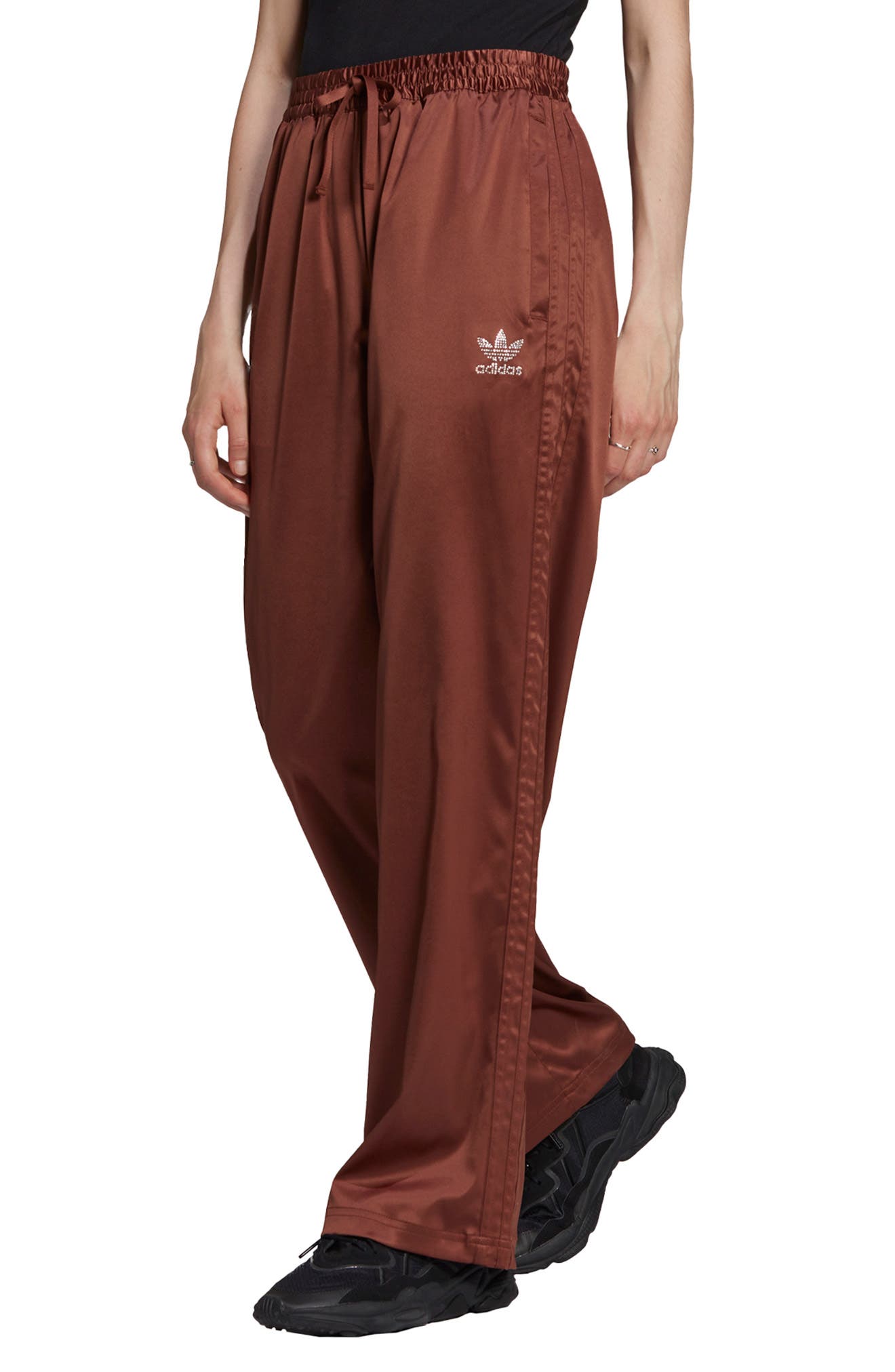 adidas Originals Wide Leg Satin Track Pants | Nordstromrack