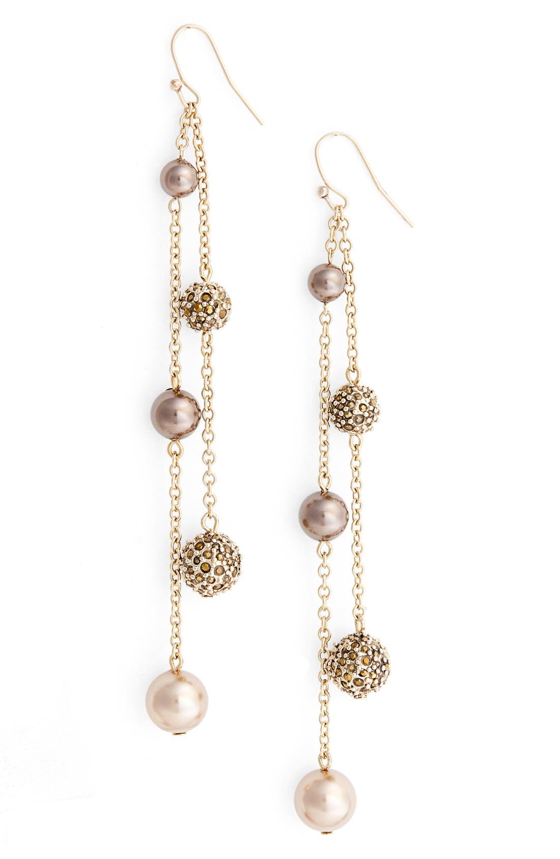 St. John Collection Swarovski Crystal & Glass Pearl Pavé Drop Earrings | Nordstrom