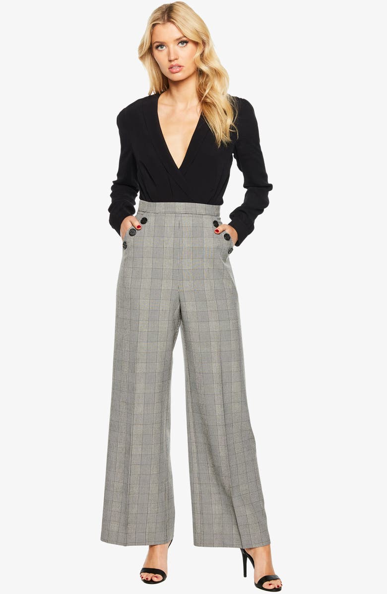 Bardot Check Wide Leg Trousers | Nordstrom