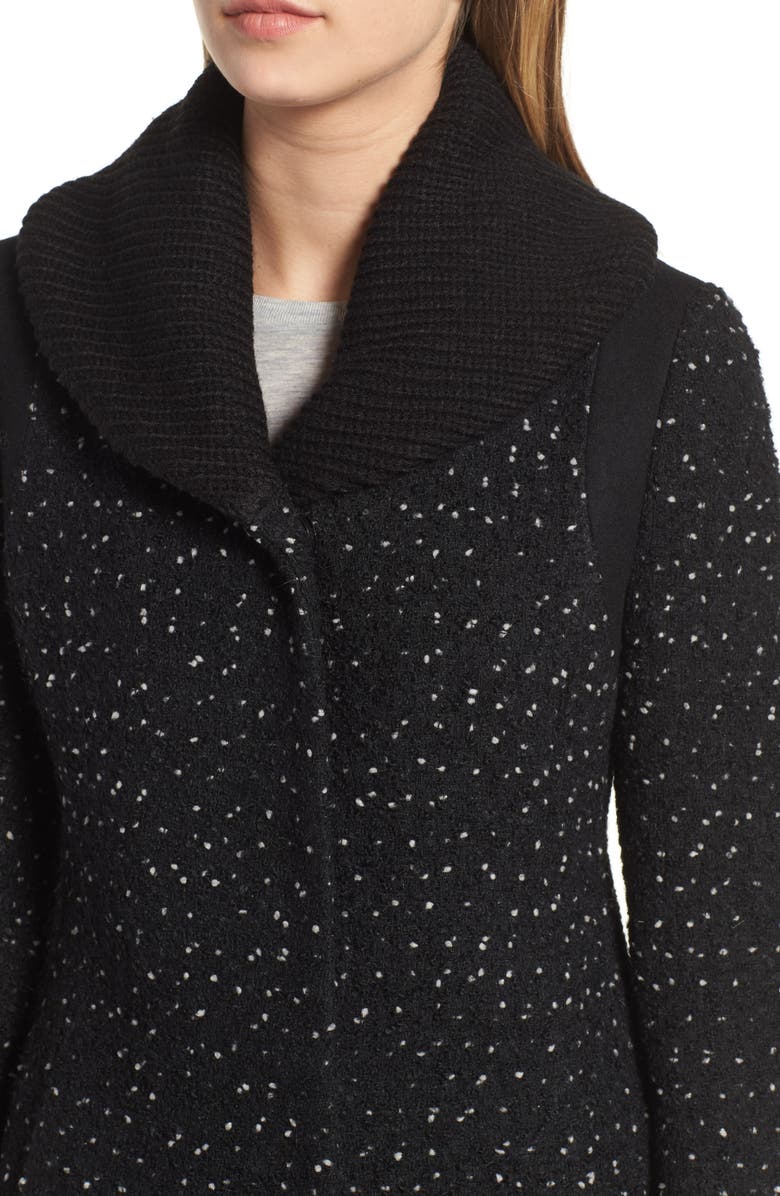 Kensie Knit Collar Tweed Coat | Nordstromrack