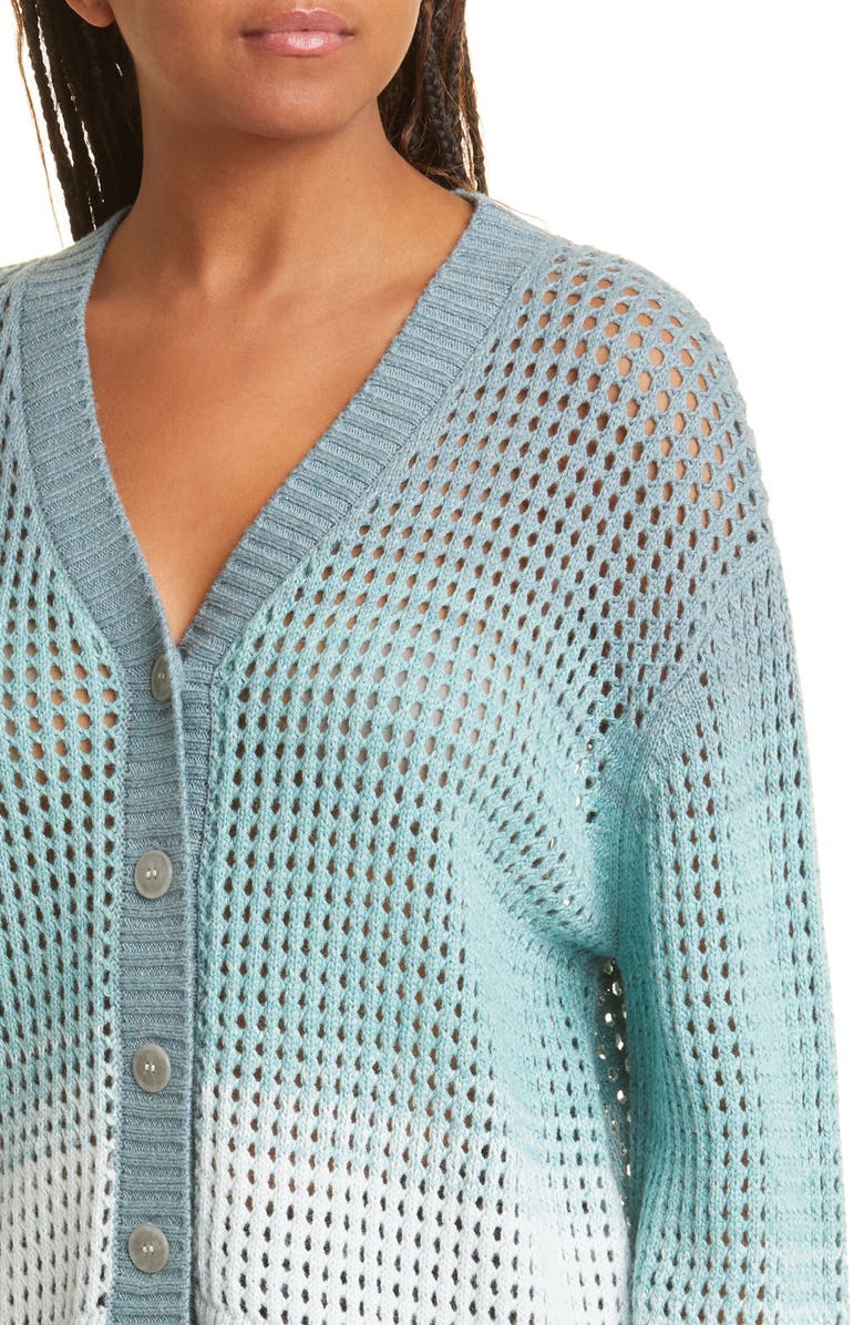 ATM Anthony Thomas Melillo Ombré Open Stitch Cardigan Sweater ...