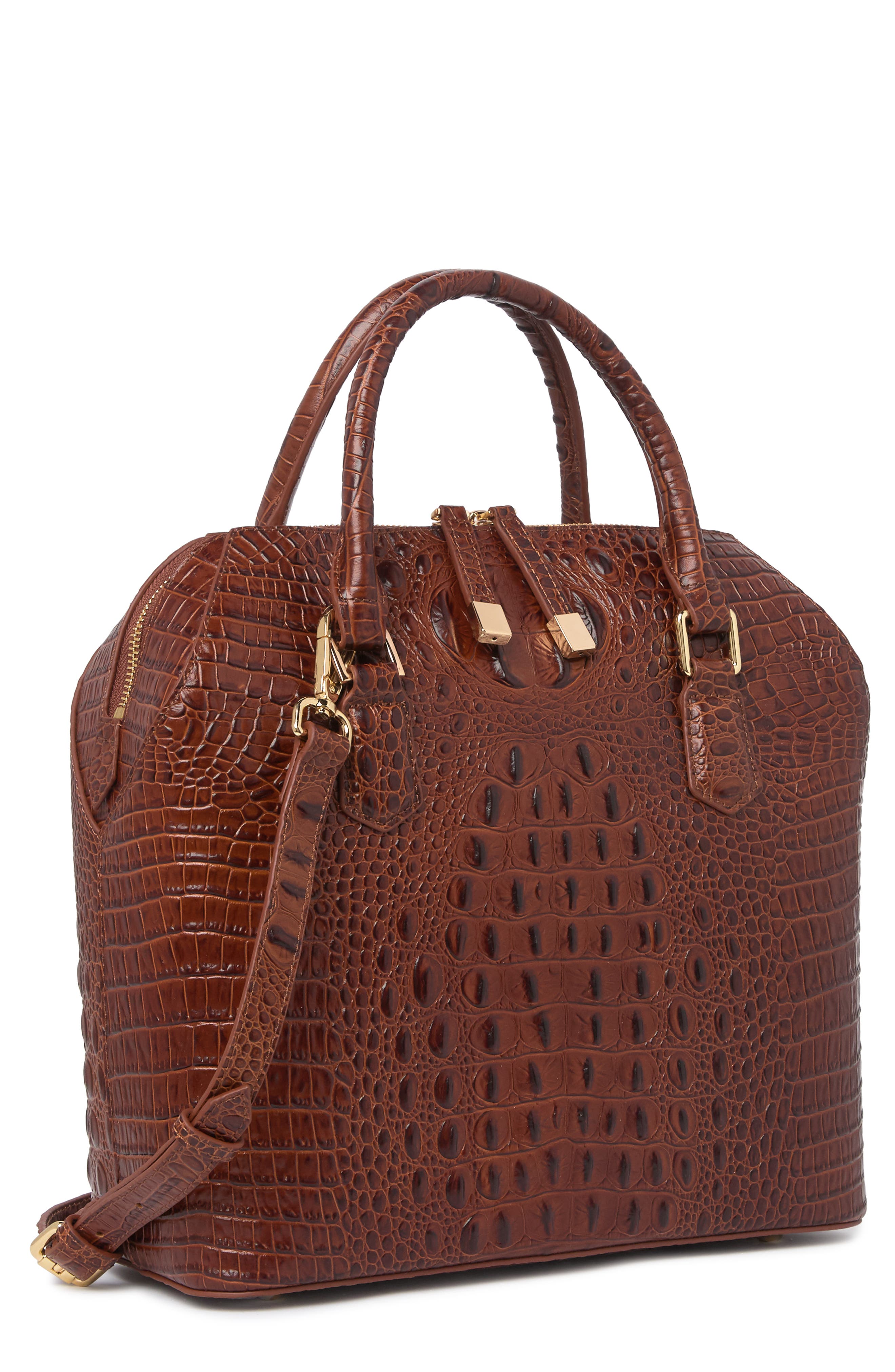 VICENZO LEATHER Grace Croc Embossed Leather Satchel | Nordstromrack