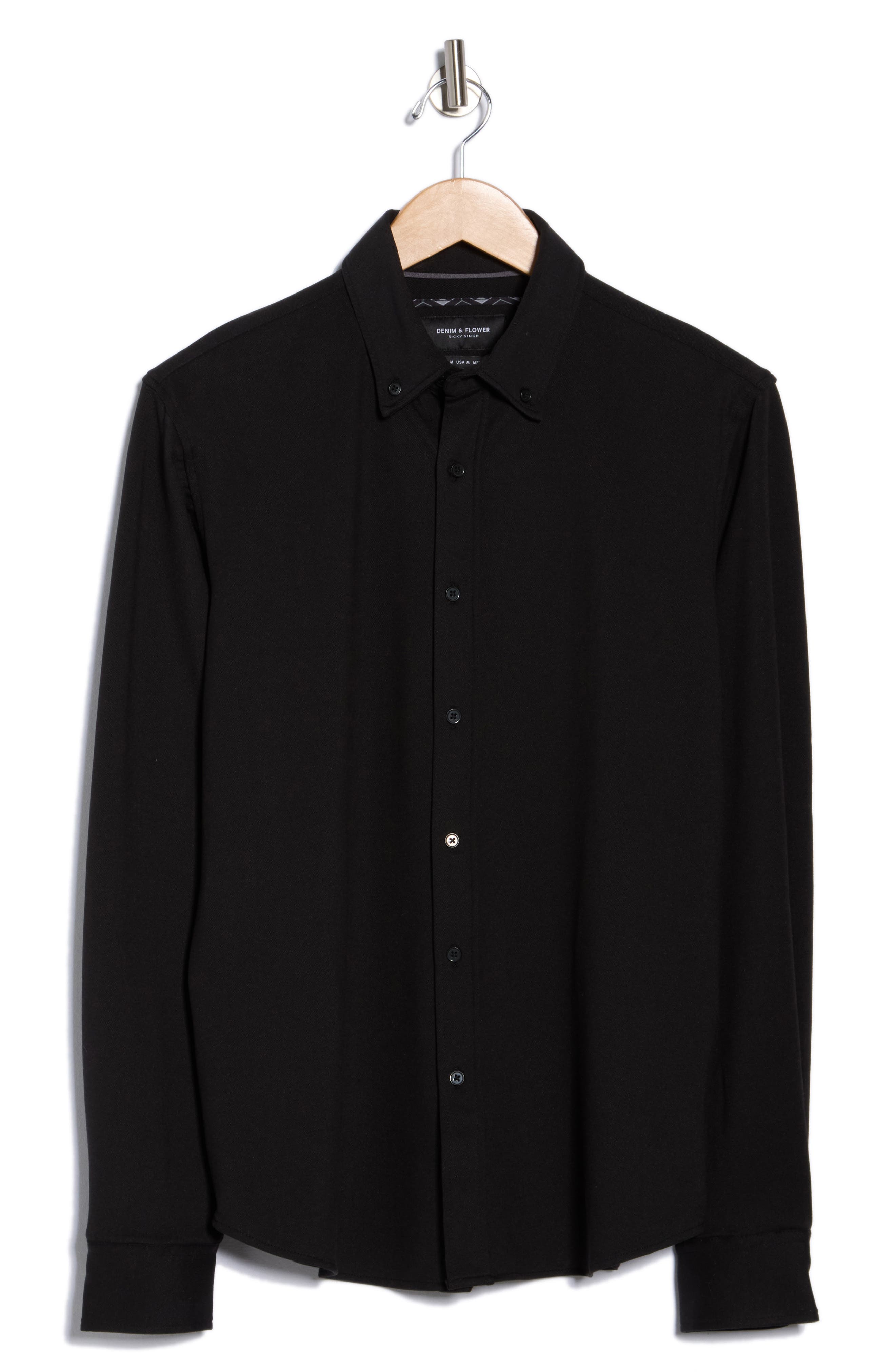 DENIM AND FLOWER Long Sleeve Piqué Button-Down Shirt | Nordstromrack