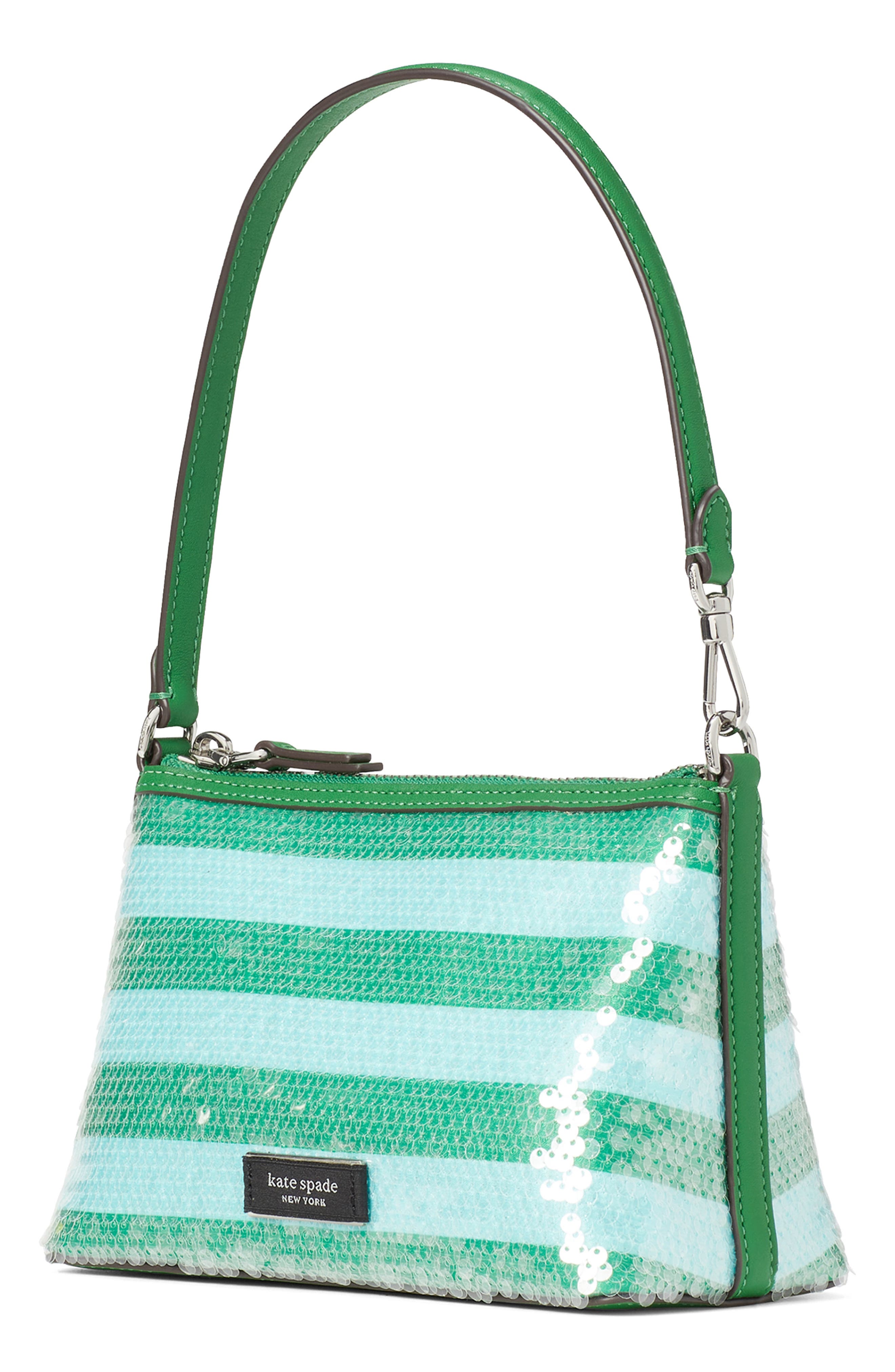 Kate Spade New York seaside stripe sequin east/west shoulder bag ...