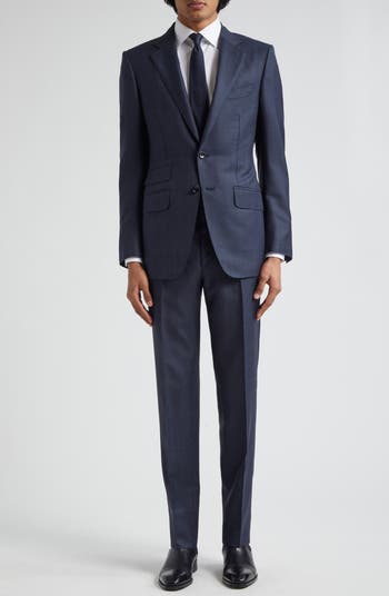 Tom Ford O Connor Prince of Wales Virgin Wool Blend Suit Navy