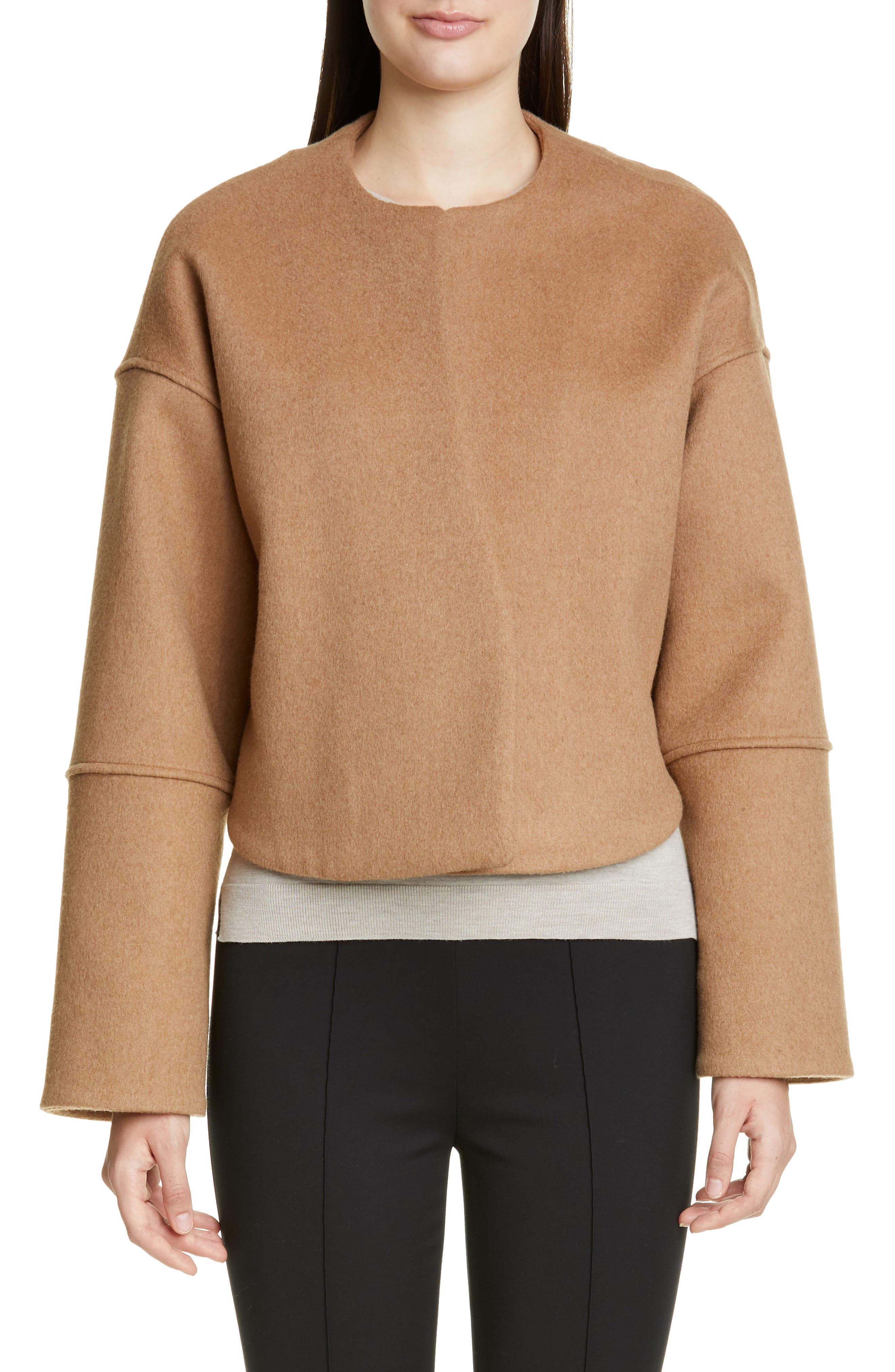 PARTOW Marlow Cashmere & Camel's Hair Crop Jacket | Nordstrom