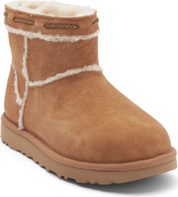 UGG® Classic Mini Shearling Braid Trim Boot (Women) | Nordstromrack