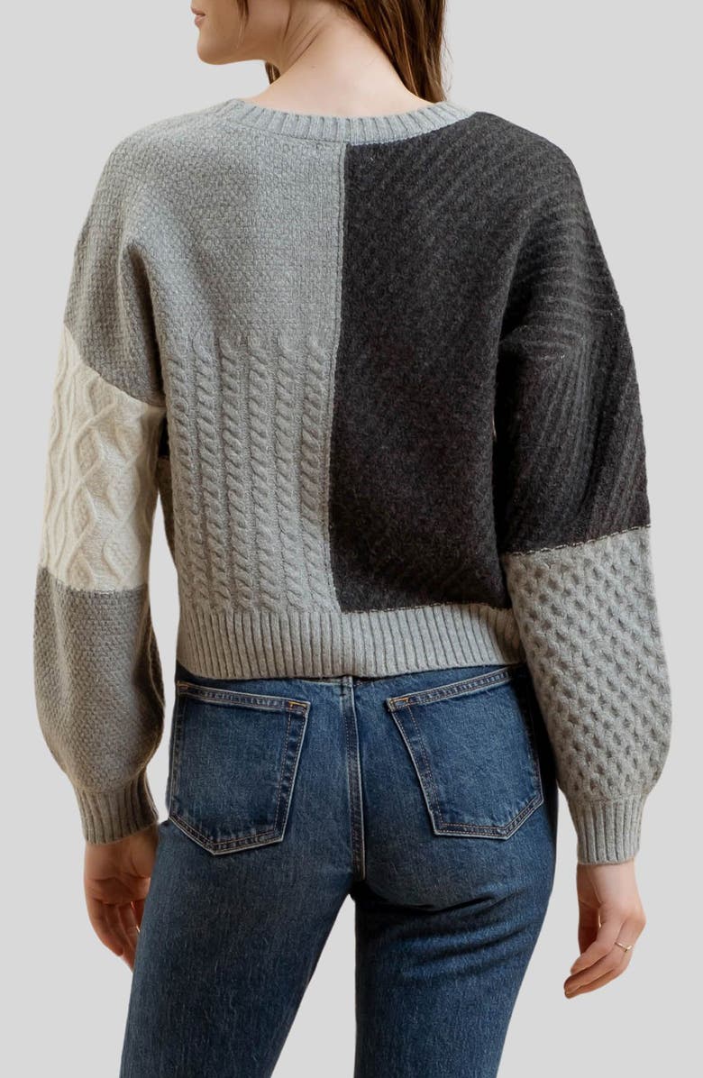 Blu Pepper Mixed Stitch Colorblock Cardigan | Nordstromrack