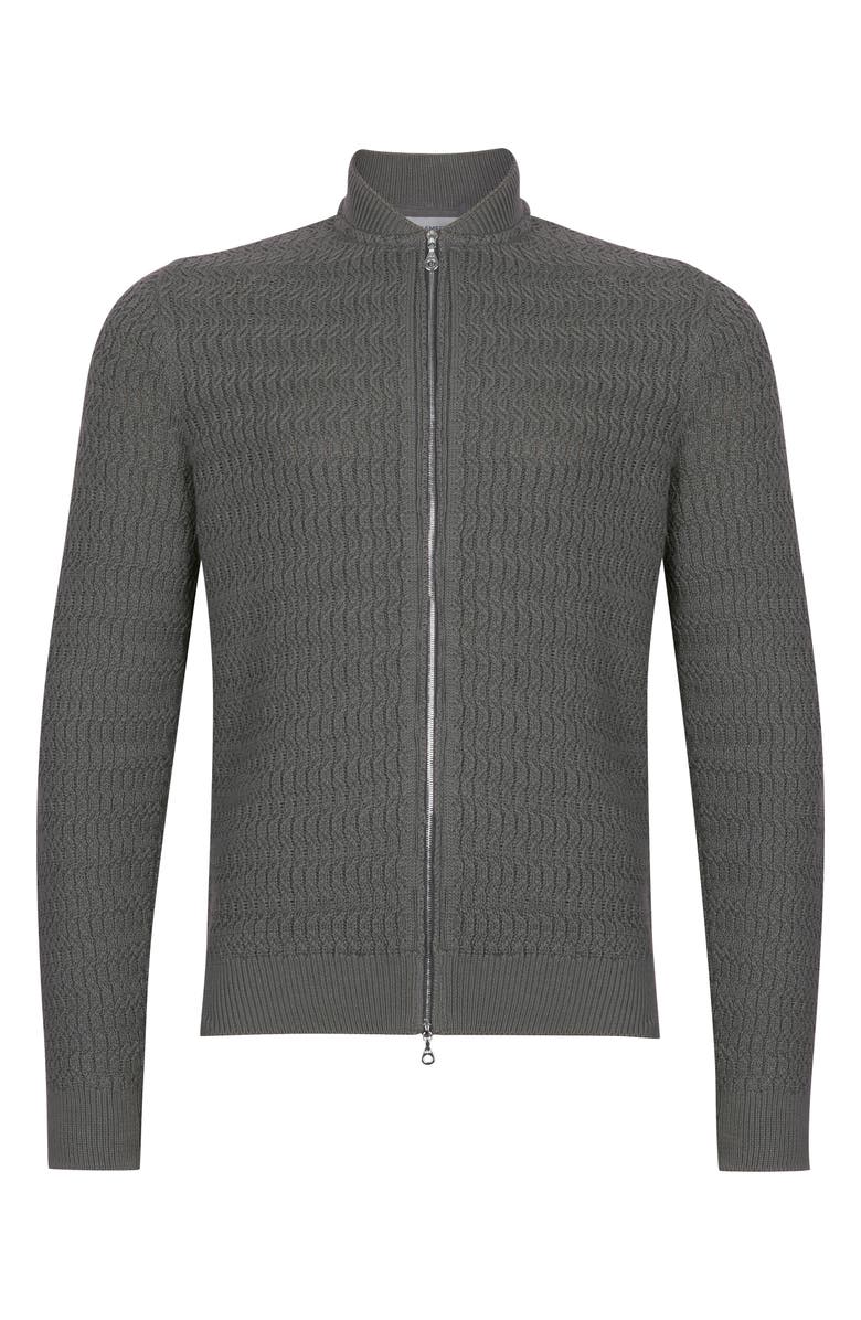 John Smedley Men's Blur Cable Zip Sweater | Nordstrom