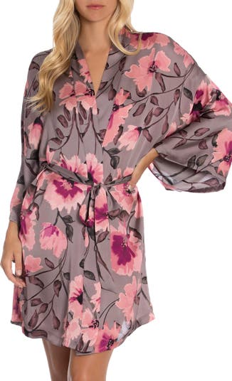 Midnight Bakery Cora Floral Satin Robe | Nordstromrack