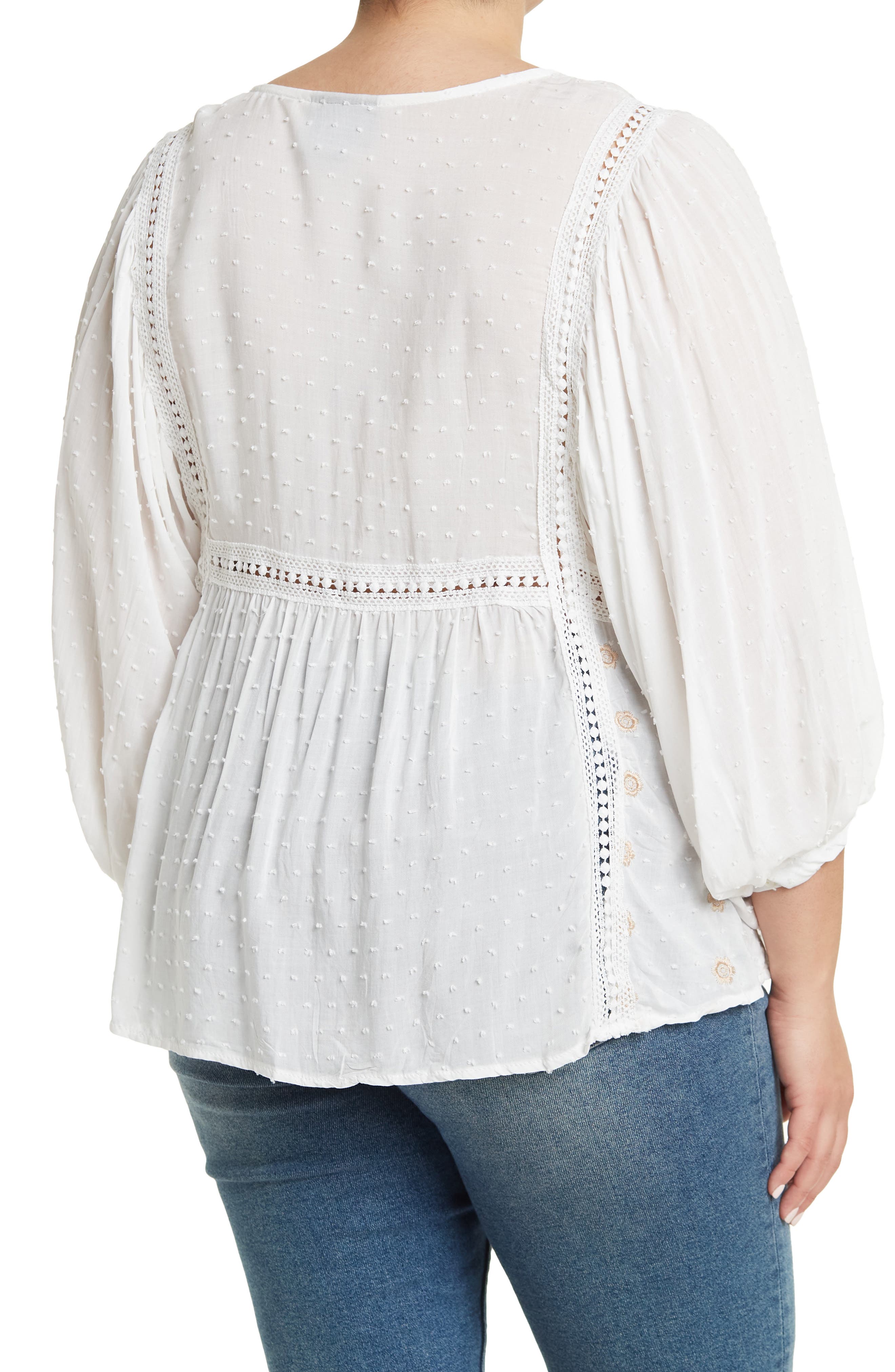 Forgotten Grace Embroidered Sleeve Tunic Top | Nordstromrack