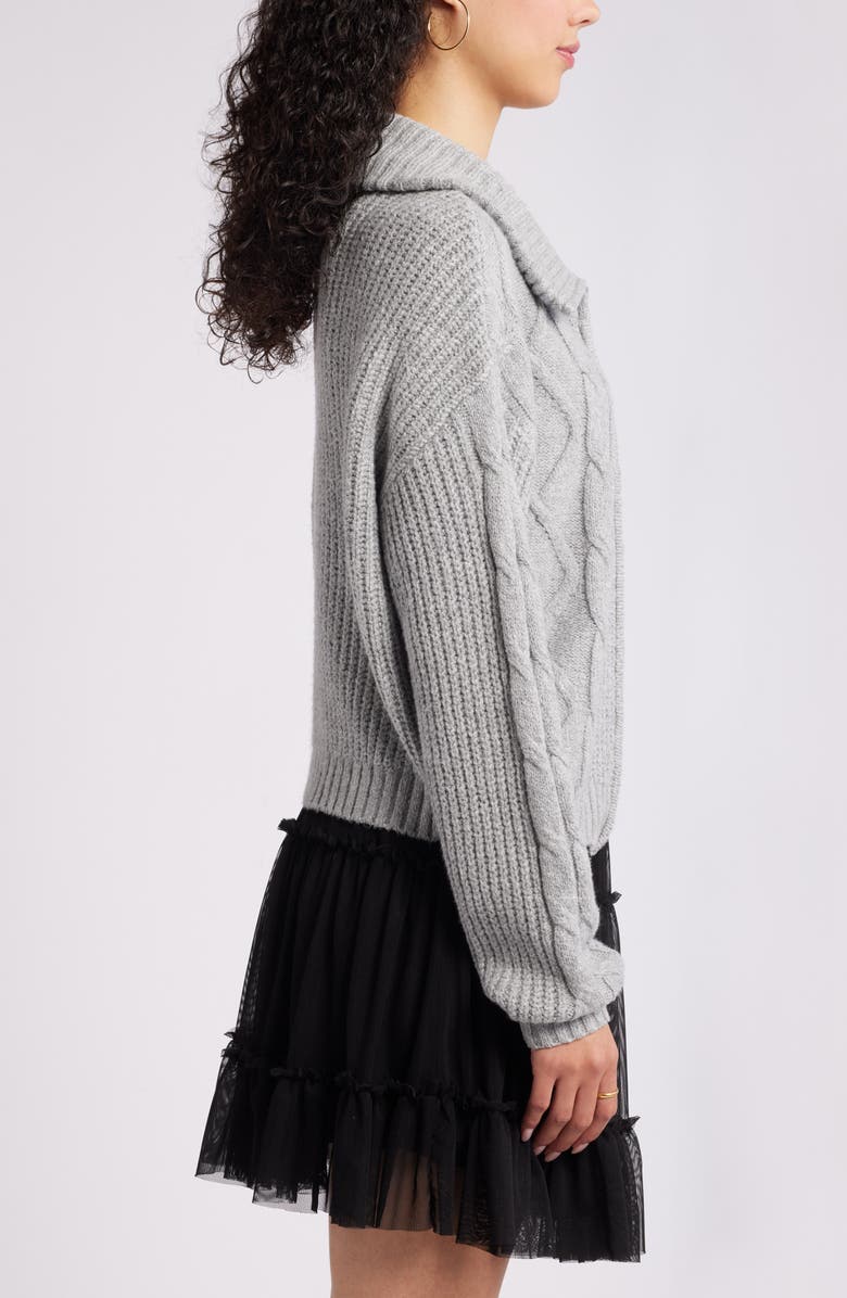 BP. Mock Neck Cable Knit Zip Cardigan | Nordstromrack