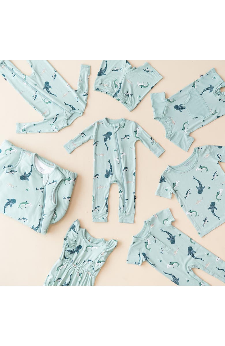 Kyte BABY Sage Shark Zip Romper | Nordstromrack