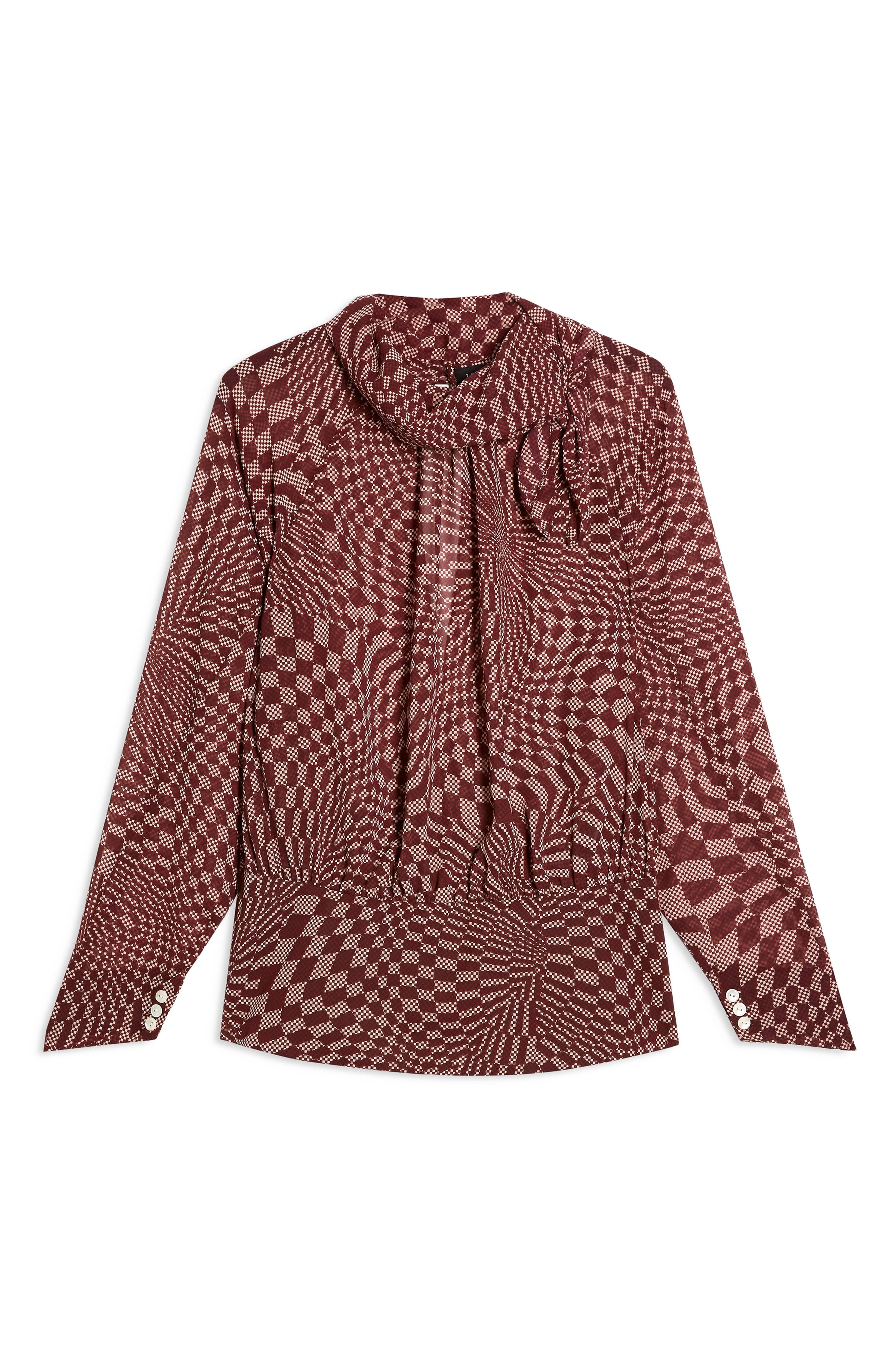 Topshop Checkboard Cowl Neck Blouse | Nordstrom