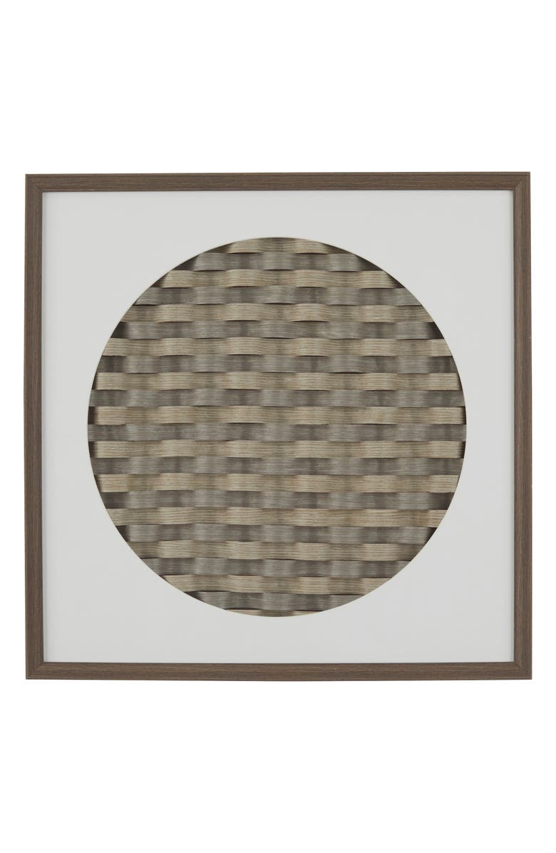 GINGER BIRCH STUDIO Dark Brown Wood 3D Weaved Geometric Shadow Box ...