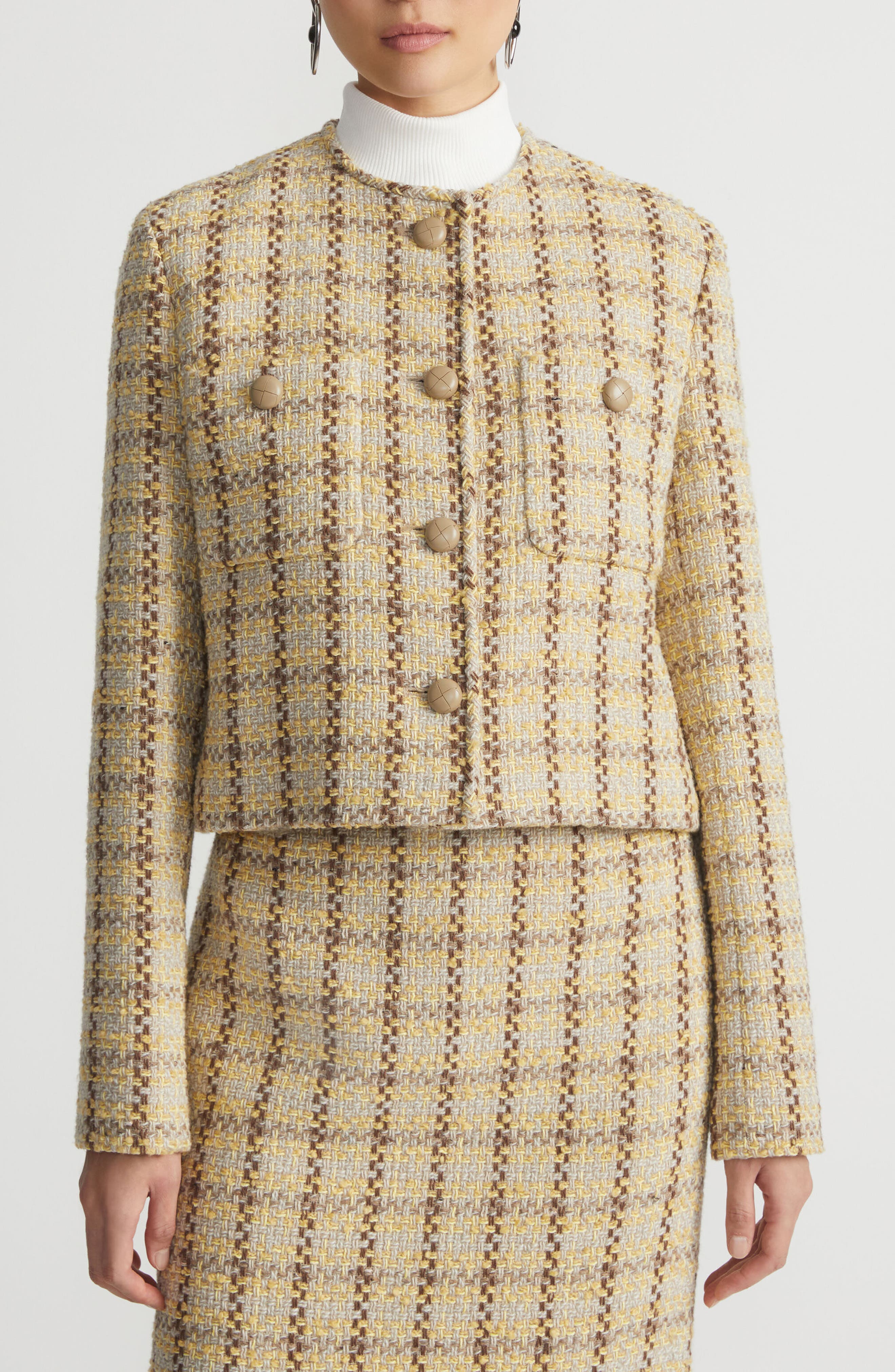 Check Insulated Wool Blend Jacket (Women) | Nordstromrack