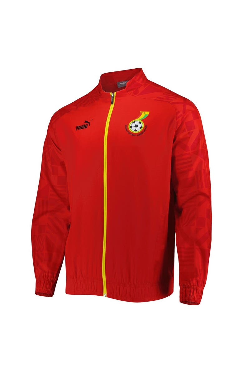 PUMA Men's Puma Red Ghana National Team Pre-Match Raglan Full-Zip ...