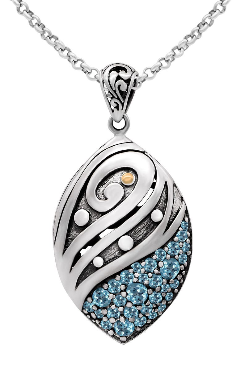 DEVATA 18K Gold & Sterling Silver Bali Filigree Marquise Pendant ...
