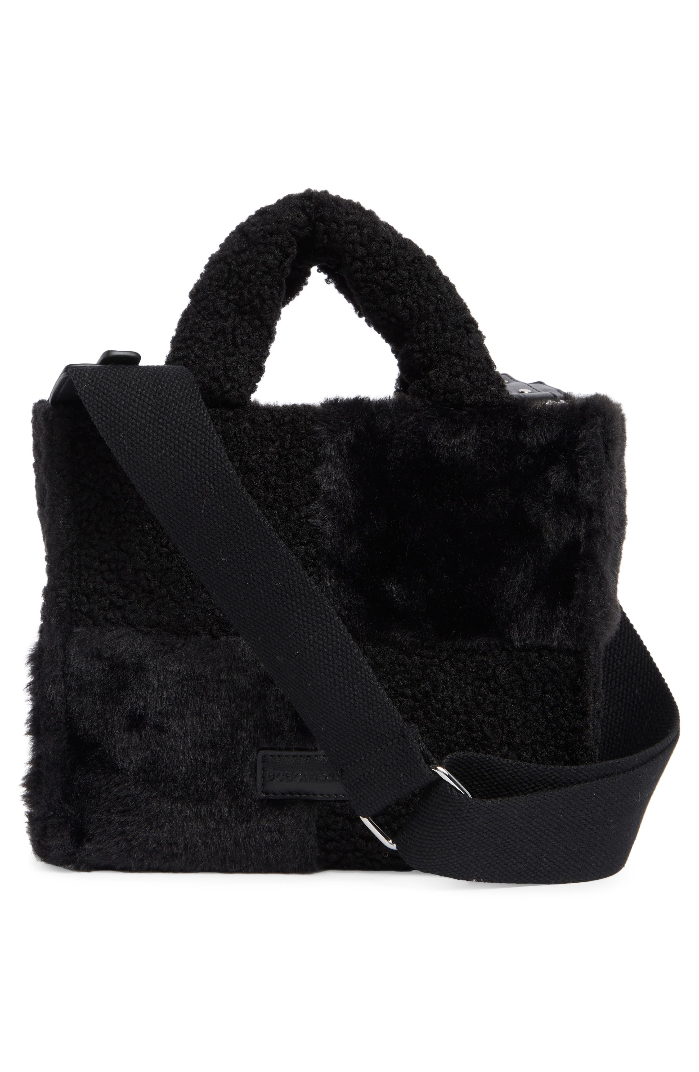 BCBG Faux Shearling Top Handle Satchel | Nordstromrack