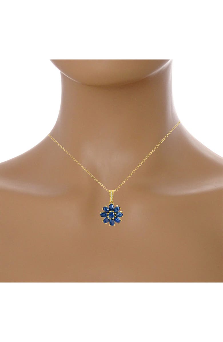 SAVVY CIE JEWELS 18K Gold Plated Sterling Silver Sapphire Cluster ...
