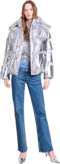 maje Silver hooded jacket | Nordstrom